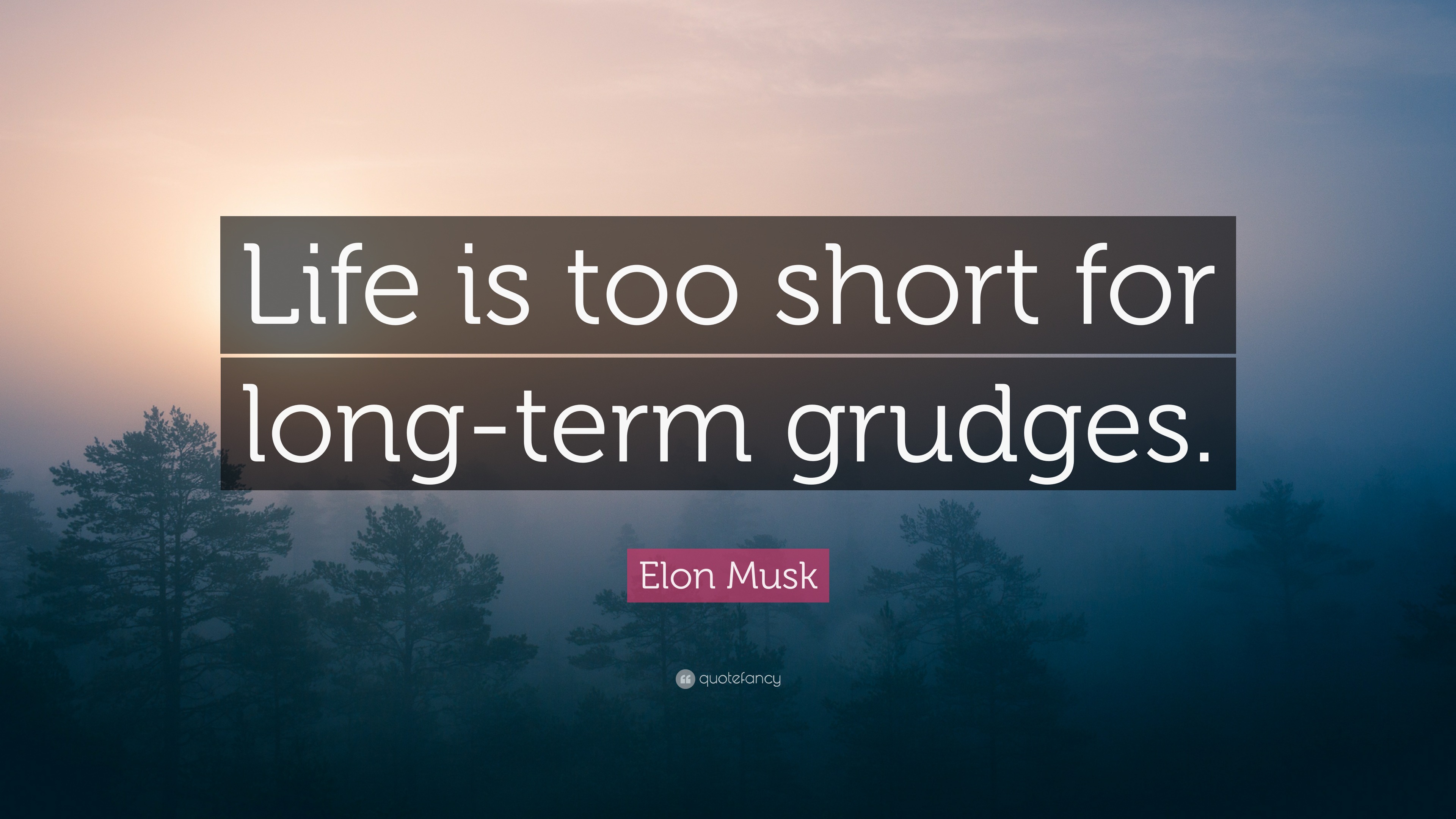 Elon Musk Quote: “Life is too short for long-term grudges.”