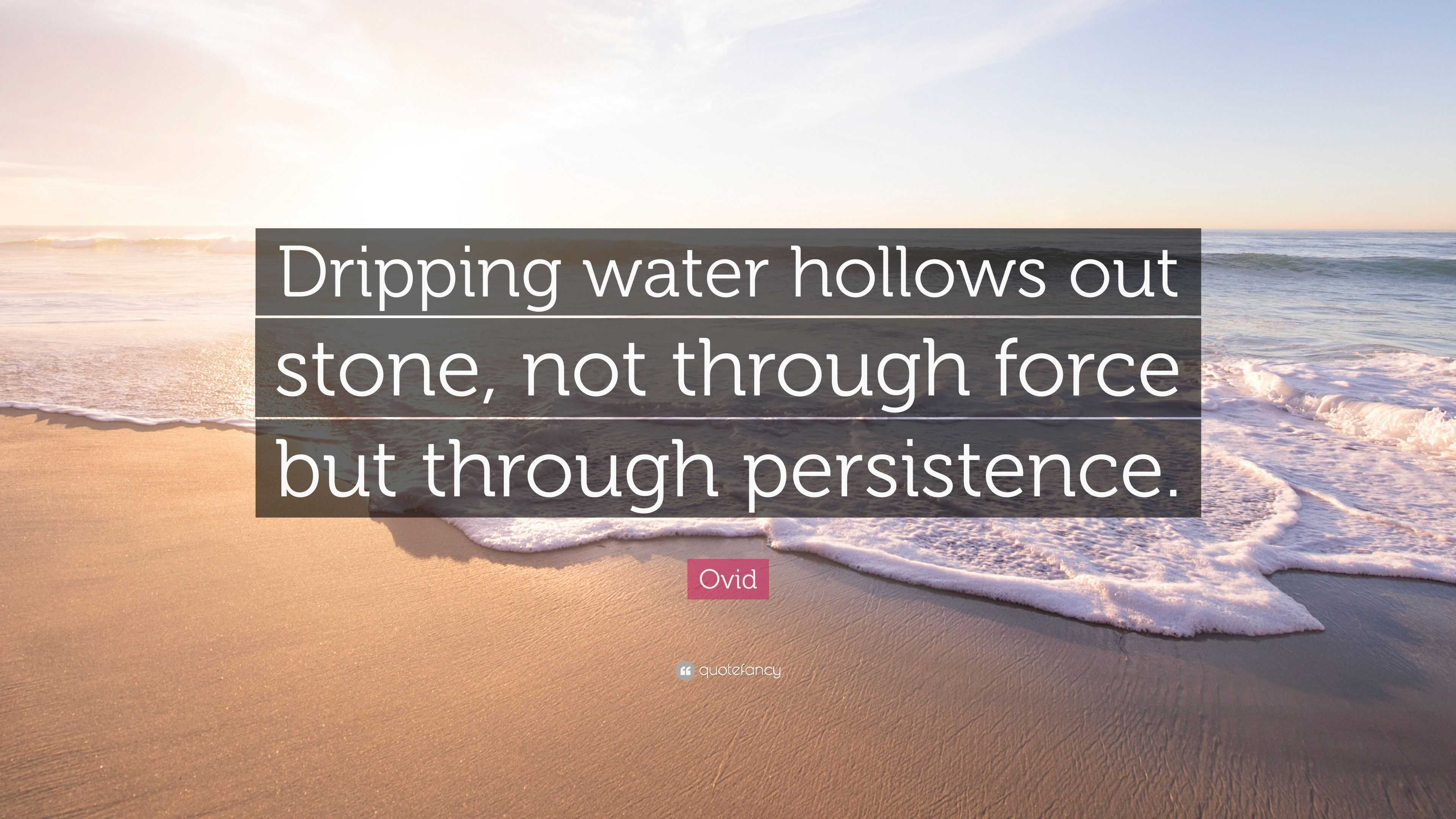 Ovid Quote: “Dripping water hollows out stone, not through force but ...