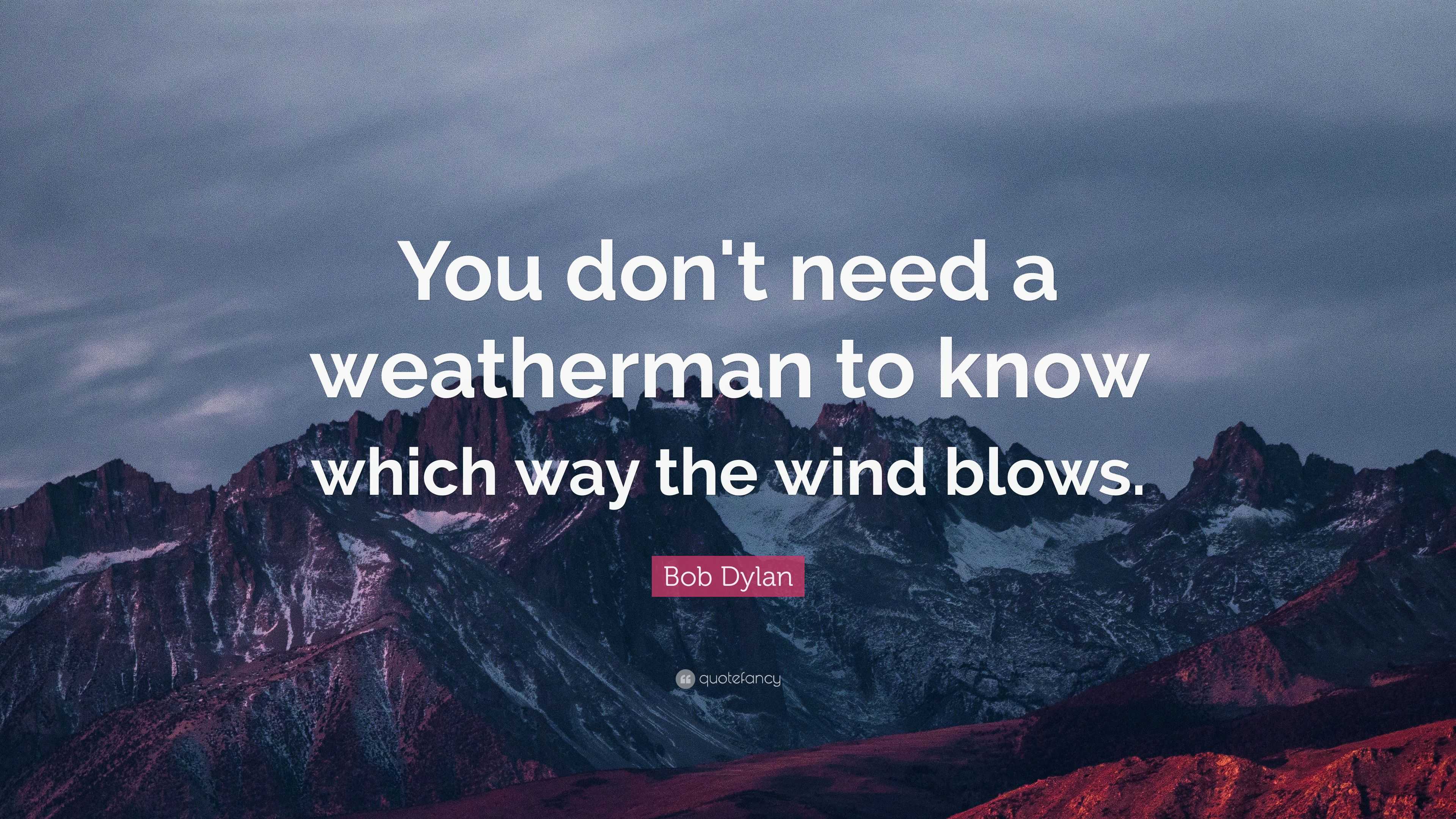 Bob Dylan Quote: “You don't need a weatherman to know which way the ...