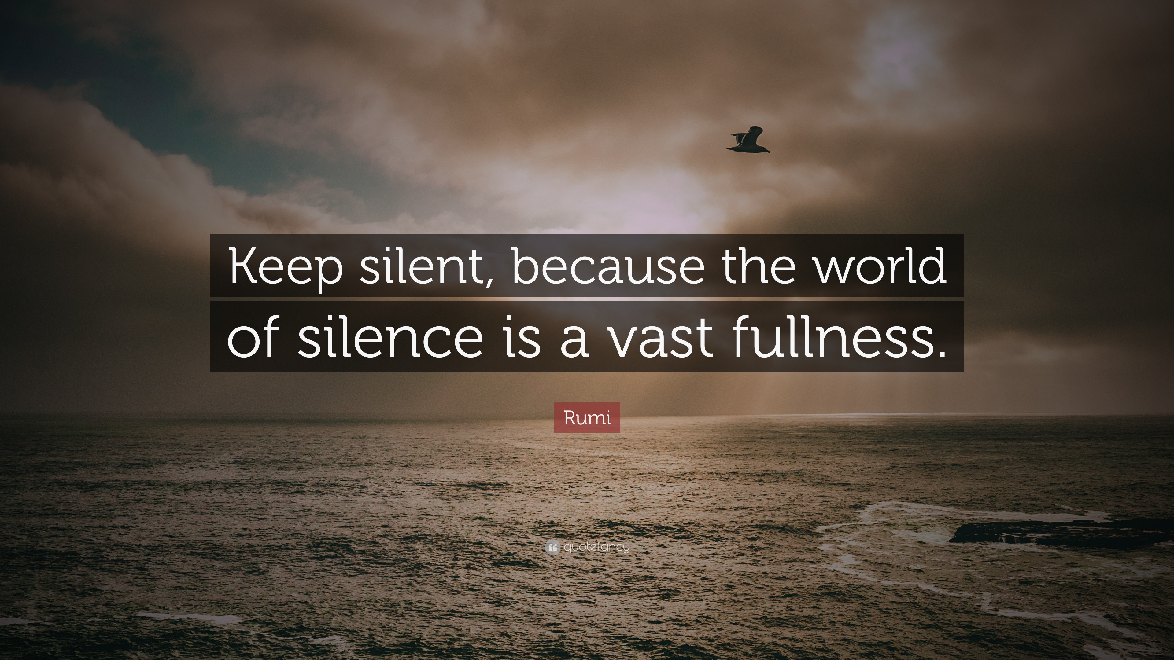 Rumi Quote: “Keep silent, because the world of silence is a vast fullness.”