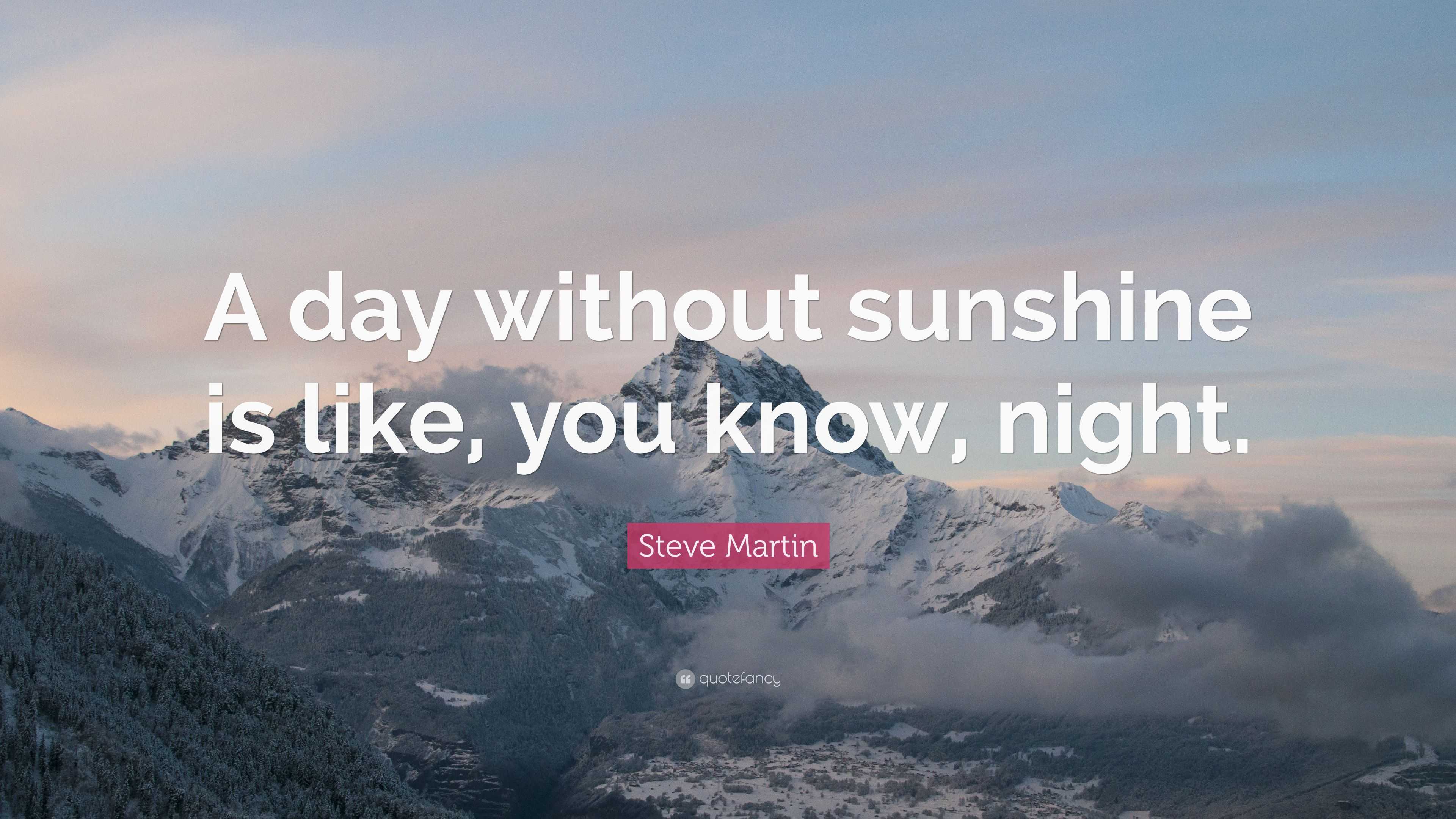 Steve Martin Quote: “A day without sunshine is like, you know, night.”