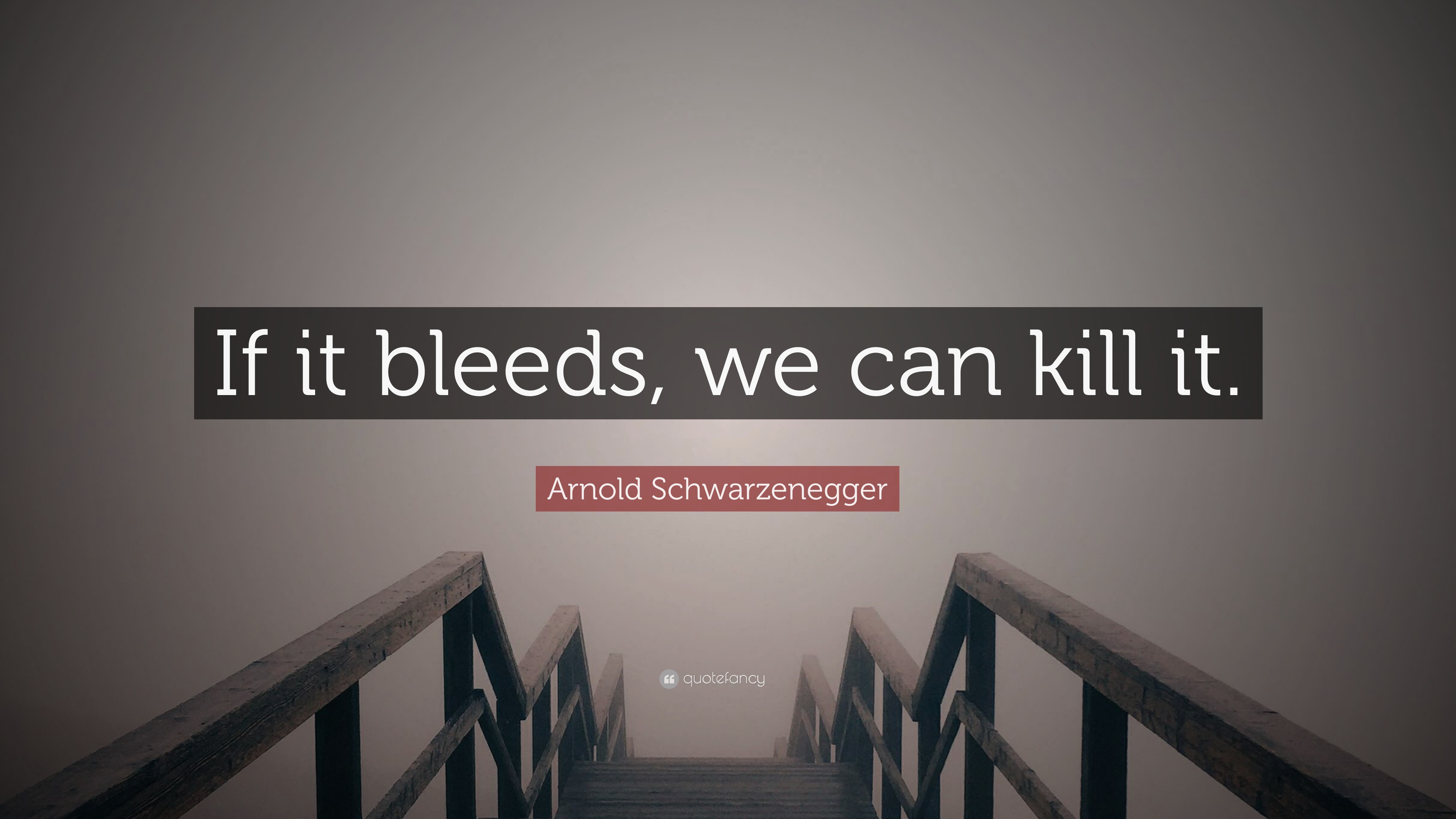 Arnold Schwarzenegger Quote: “If it bleeds, we can kill it.”