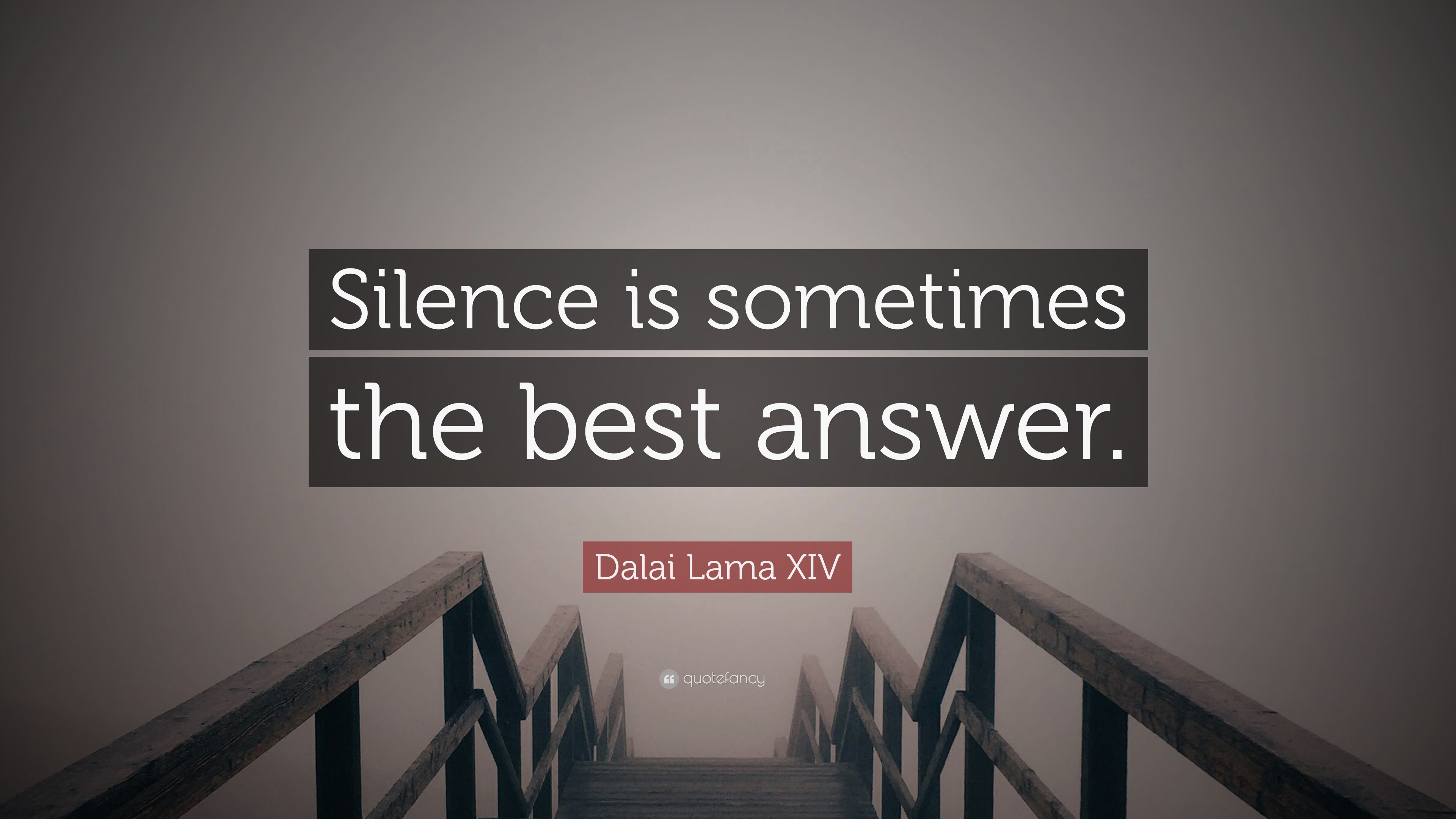 Dalai Lama XIV Quote: “Silence is sometimes the best answer.”