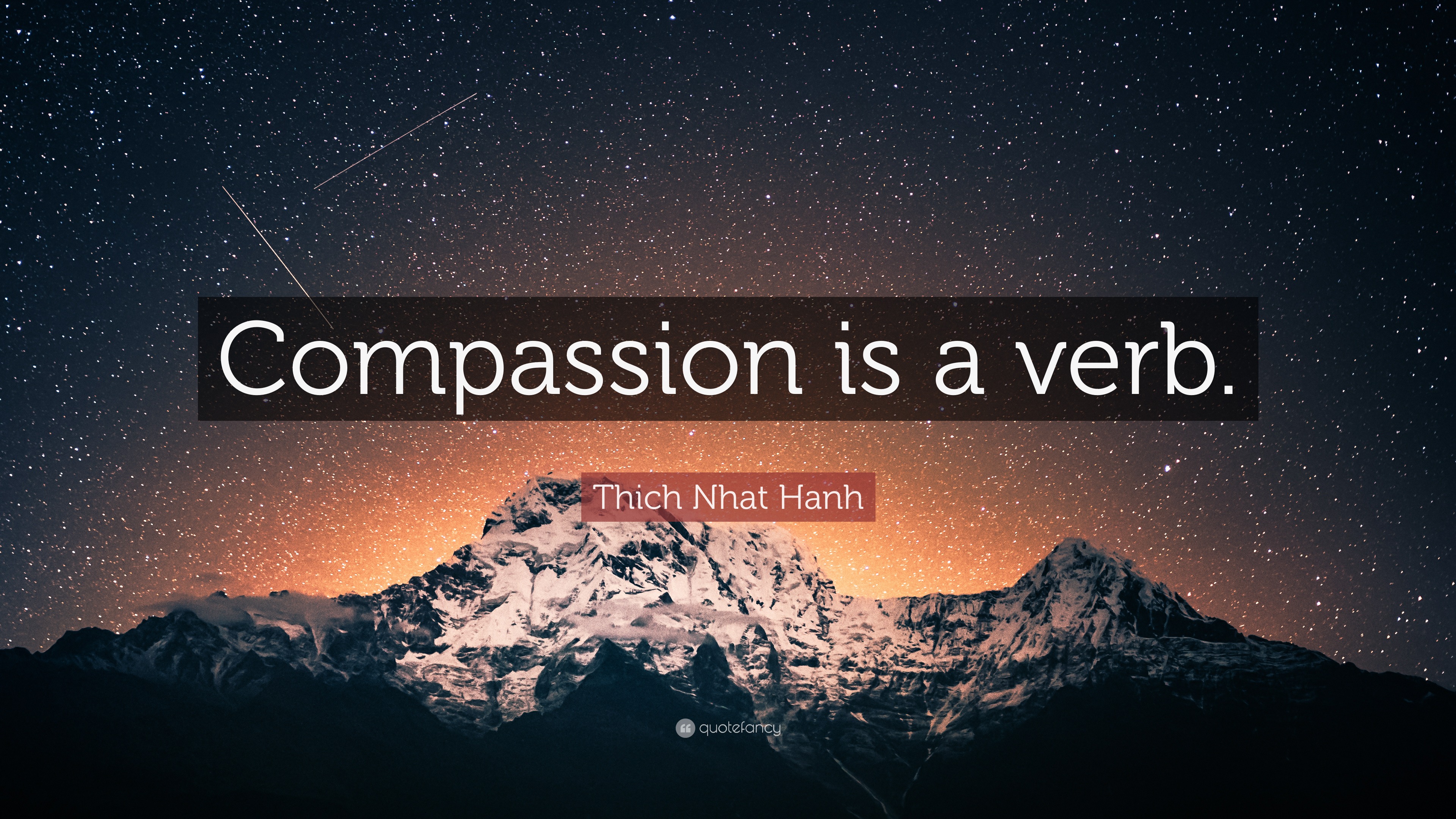 Thich Nhat Hanh Quote: “Compassion is a verb.”