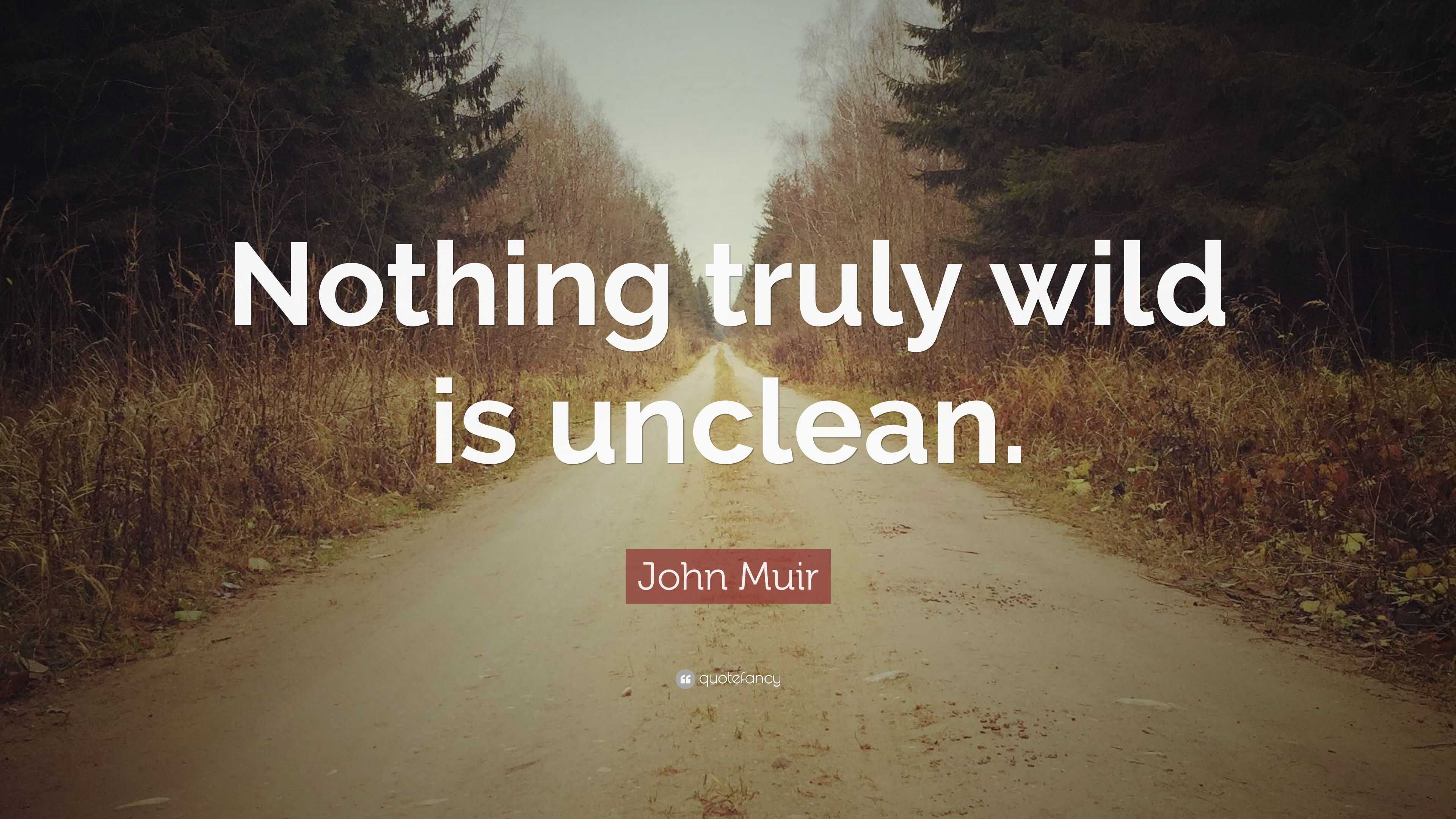 John Muir Quote: “Nothing truly wild is unclean.”