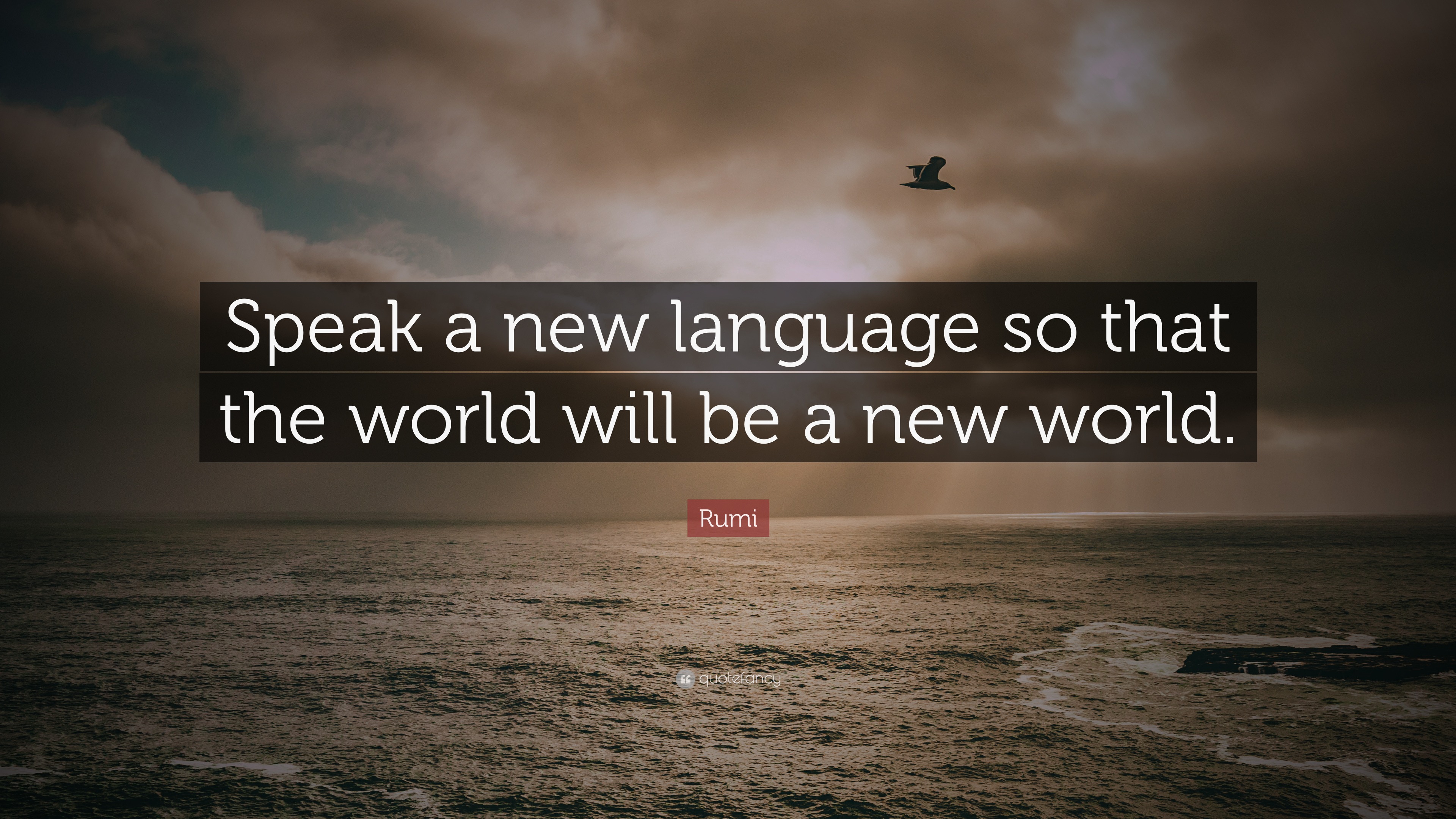 Rumi Quote: “Speak a new language so that the world will be a new world.”
