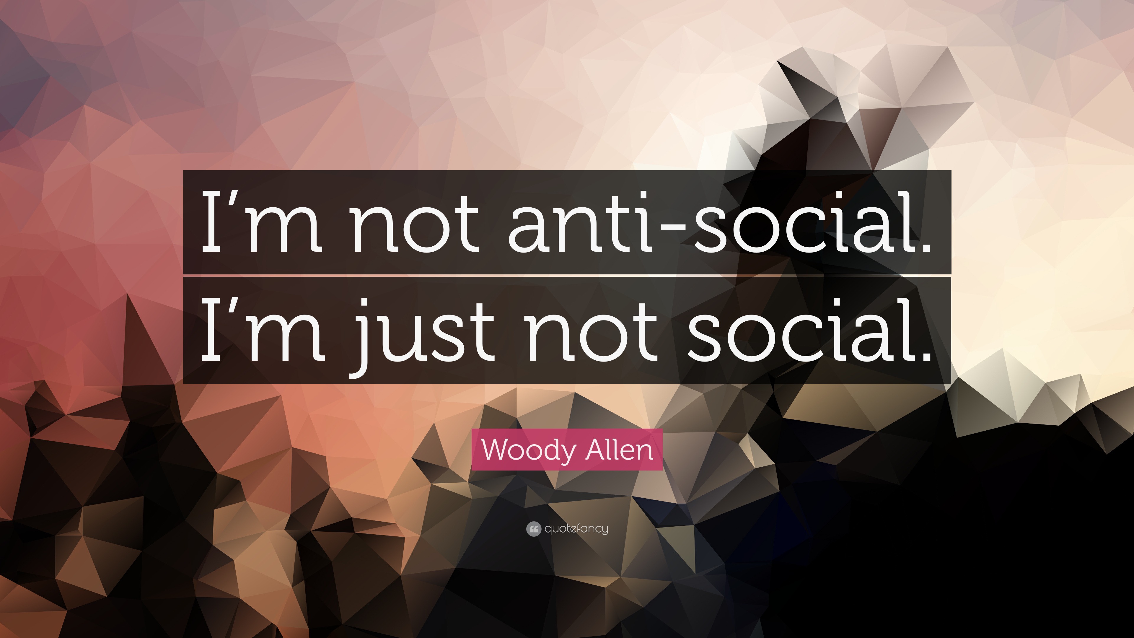 Woody Allen Quote: “I’m not anti-social. I’m just not social.”
