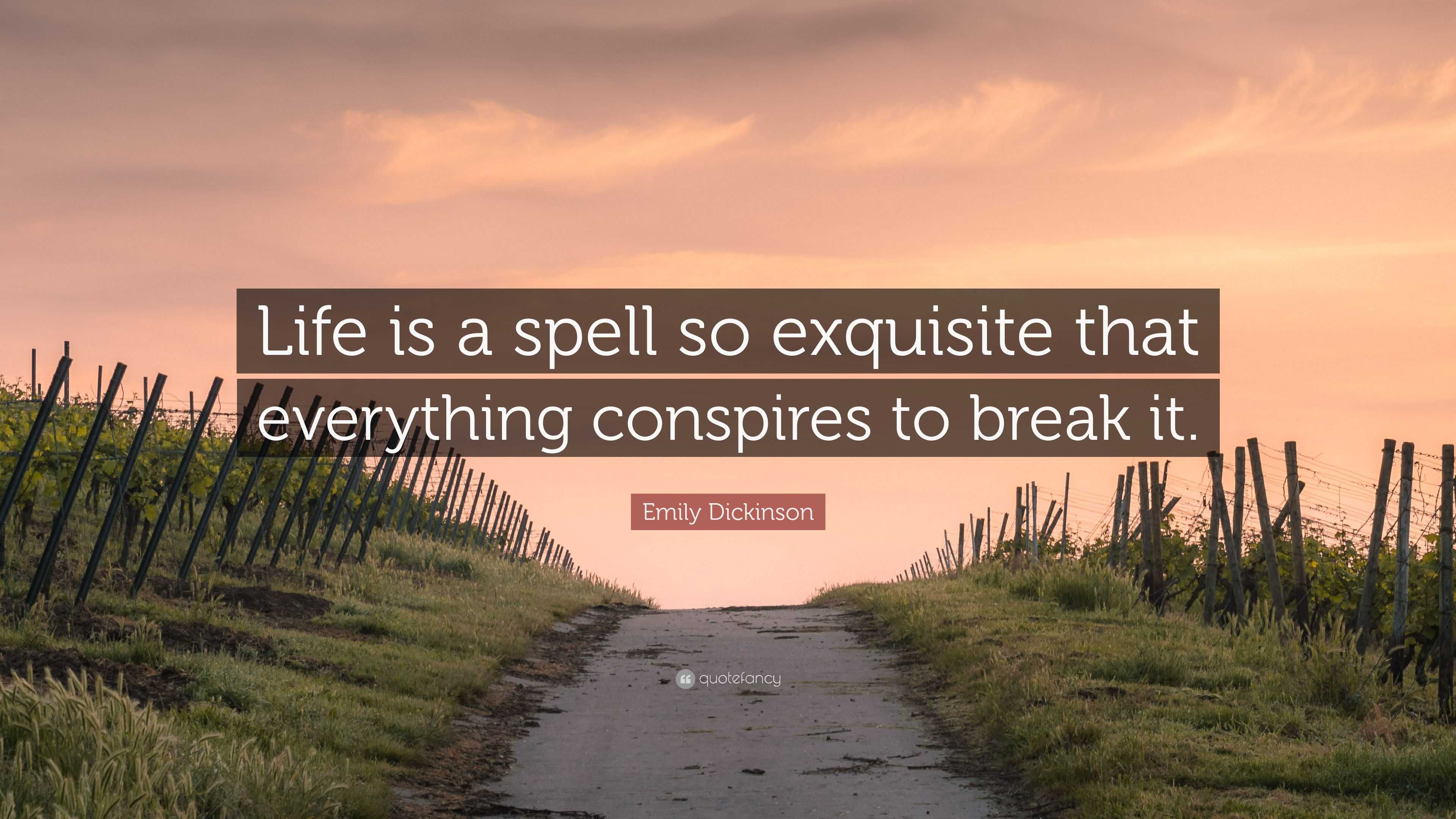 Emily Dickinson Quote: “Life is a spell so exquisite that everything ...