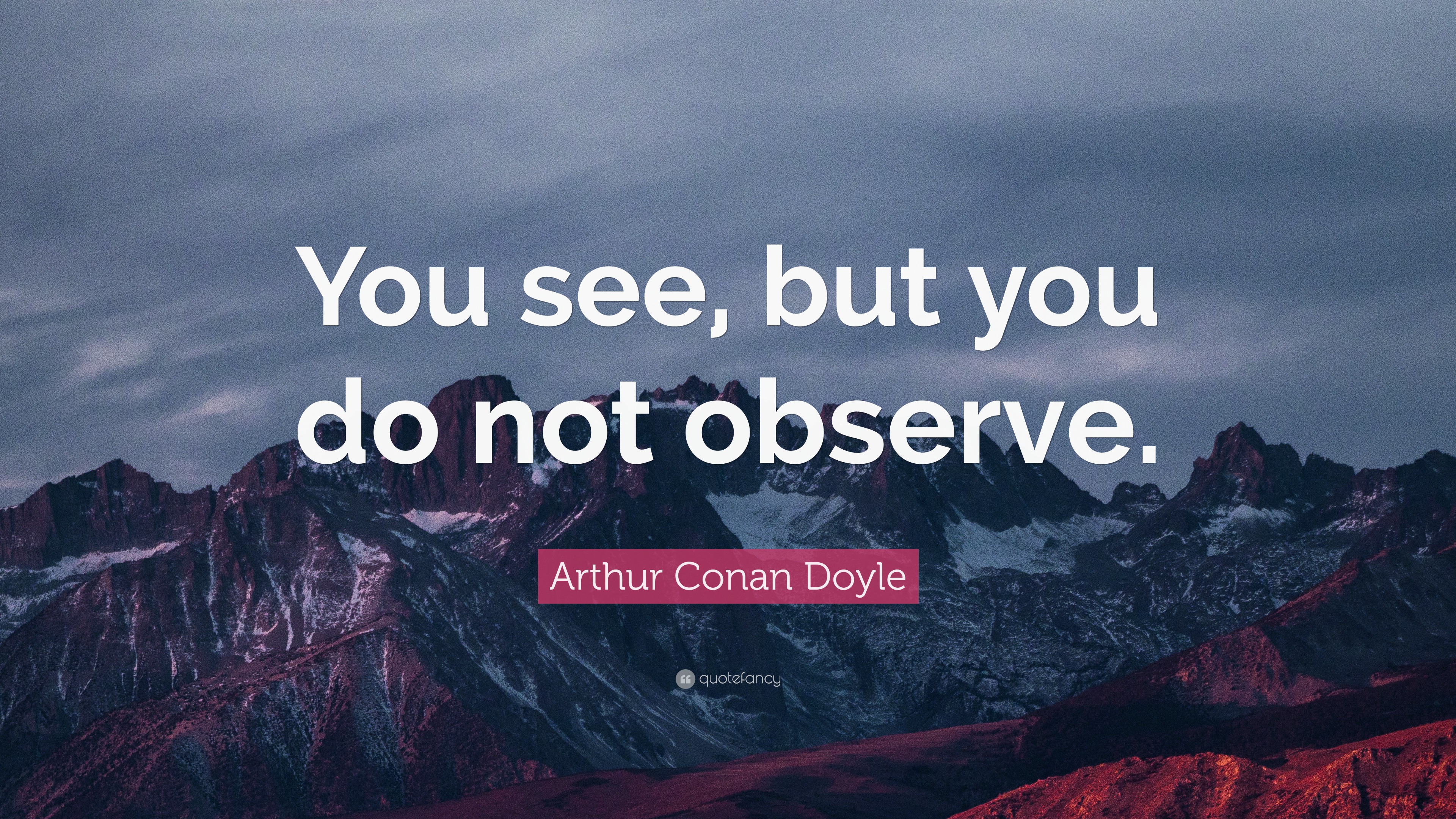 Arthur Conan Doyle Quote: “You see, but you do not observe.”