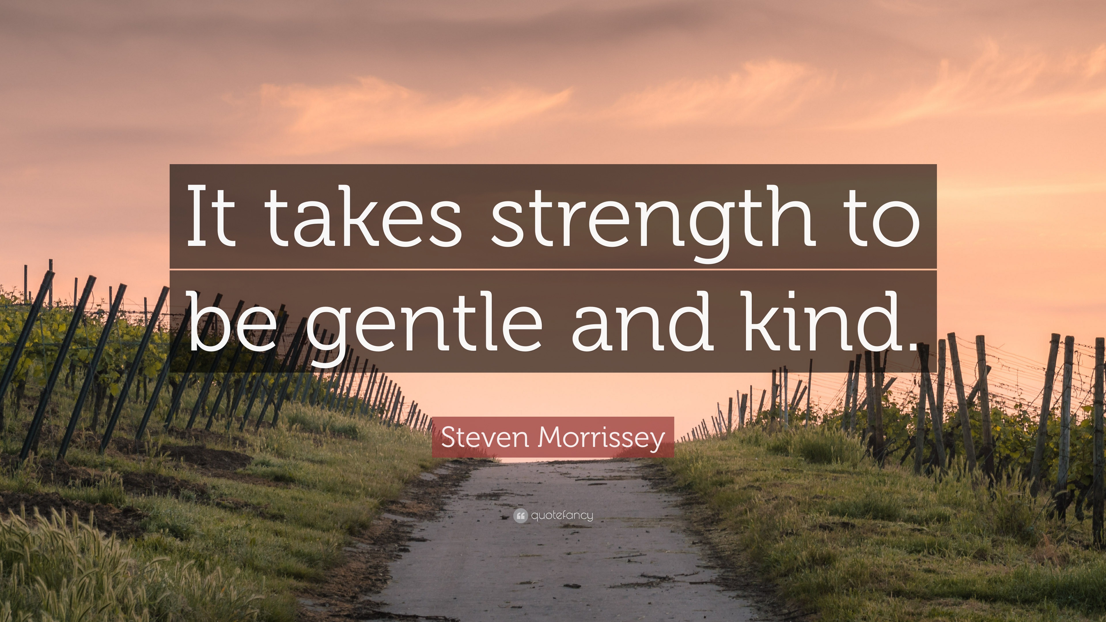 Steven Morrissey Quote: “It takes strength to be gentle and kind.”