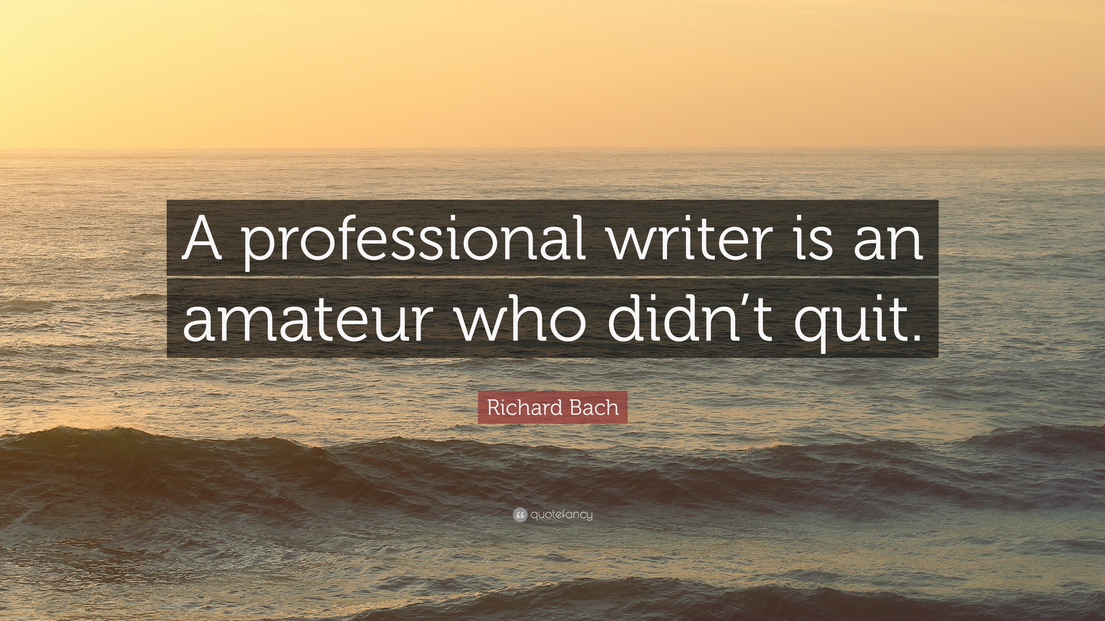 Richard Bach Quote: “A professional writer is an amateur who didn’t quit.”