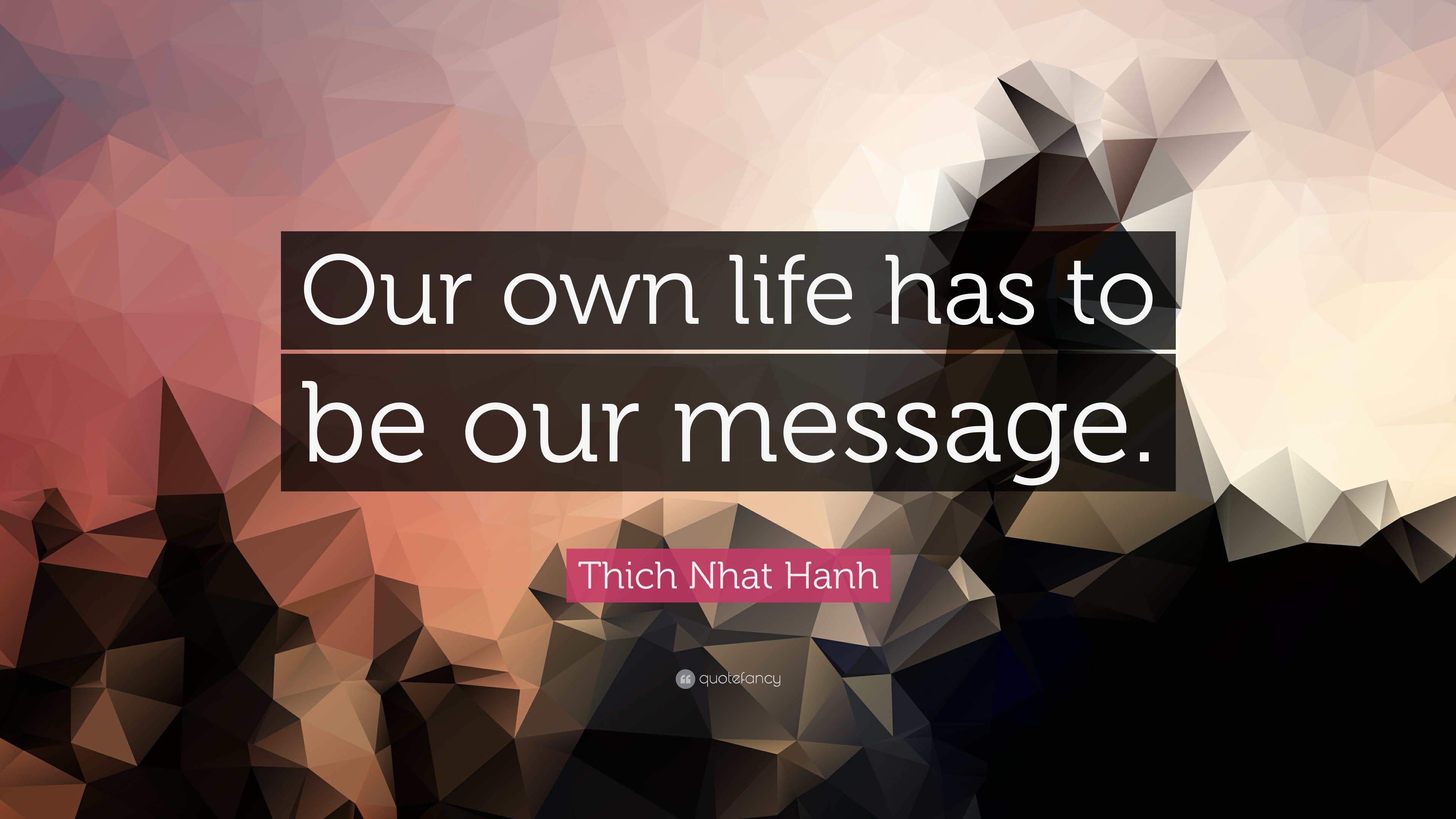 Thich Nhat Hanh Quote: “Our own life has to be our message.”
