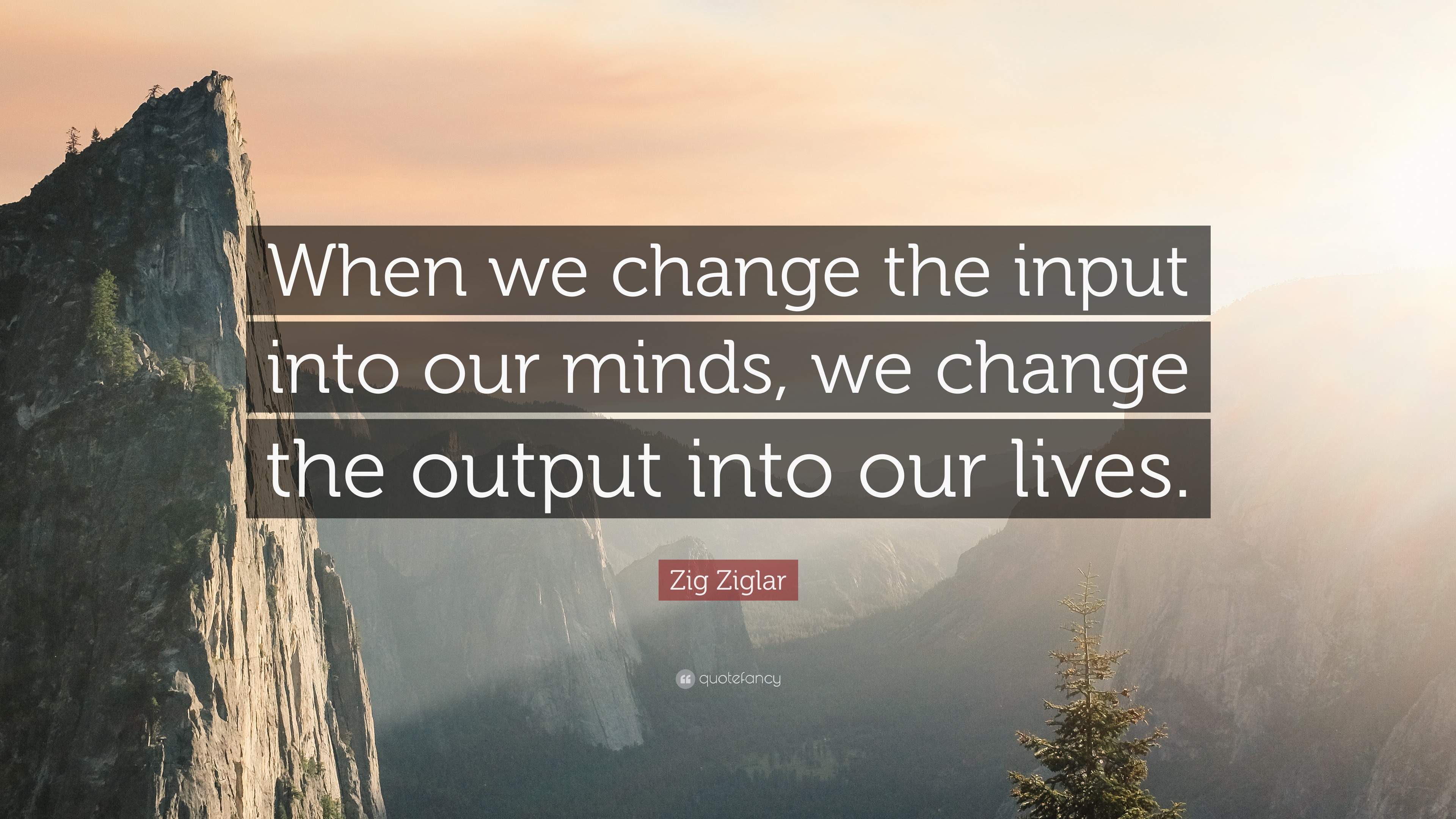 Zig Ziglar Quote: “When we change the input into our minds, we change ...