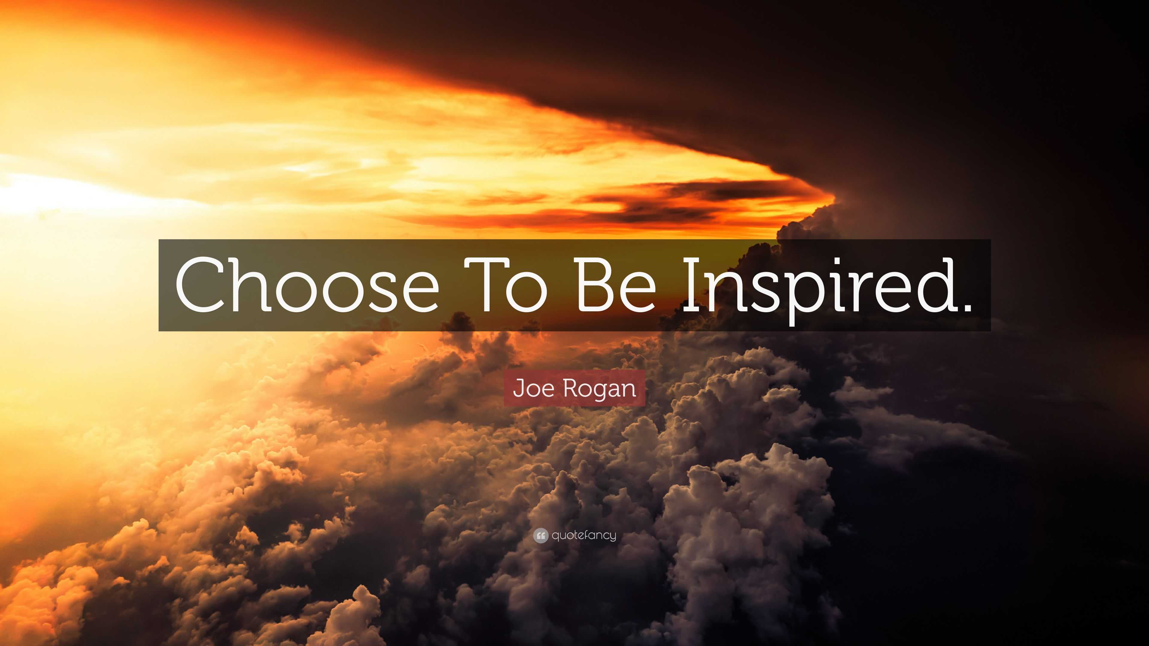 Joe Rogan Quote: “Choose To Be Inspired.”