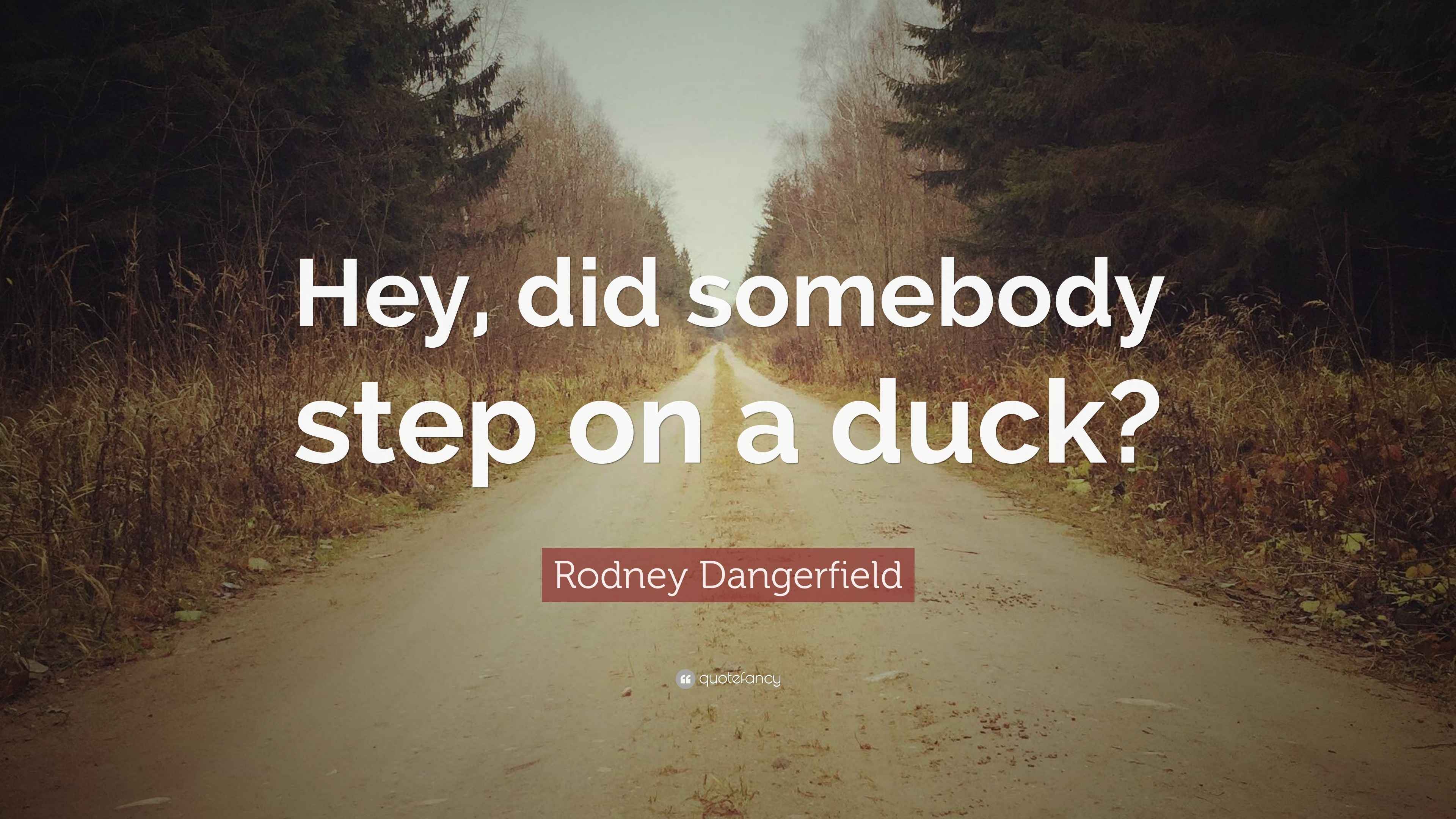 Rodney Dangerfield Quote: “Hey, did somebody step on a duck?”