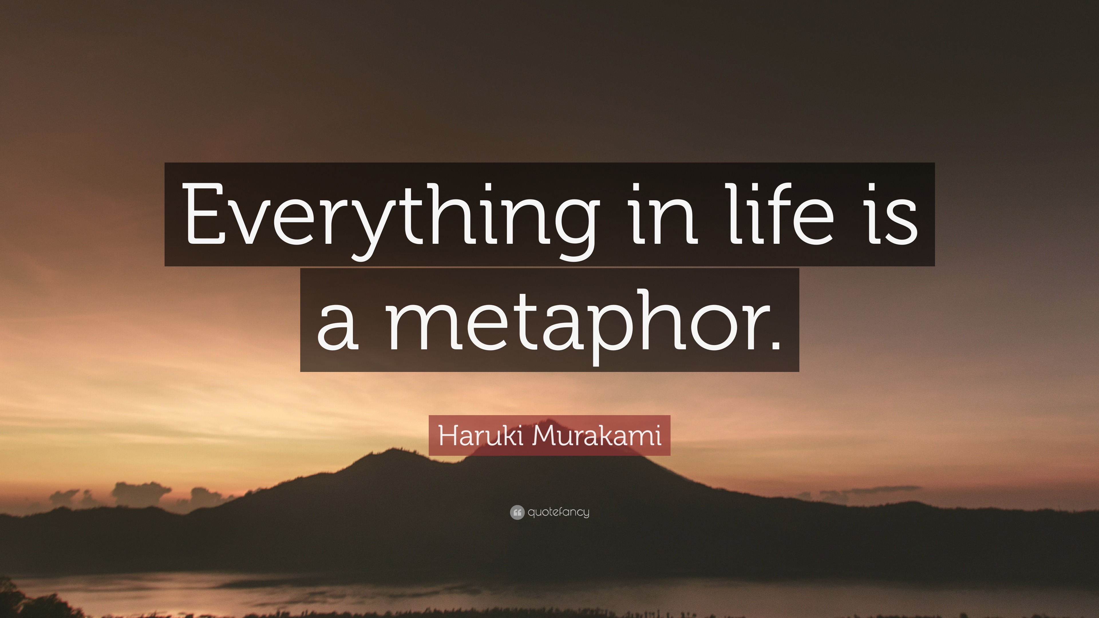Haruki Murakami Quote: “Everything in life is a metaphor.”