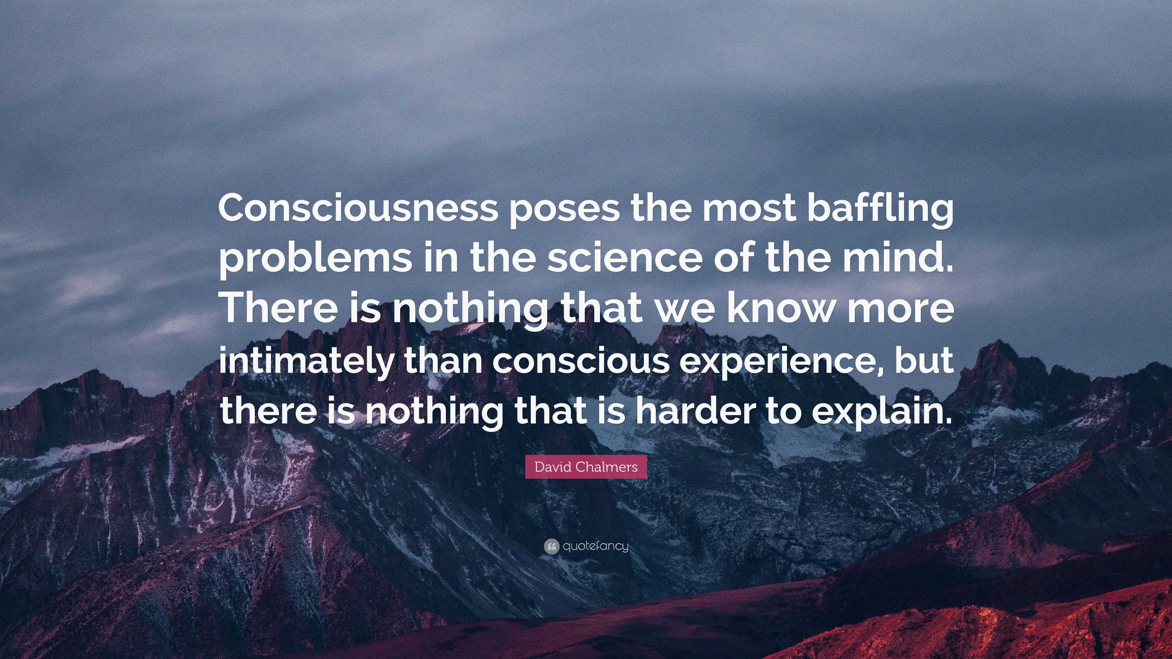 David Chalmers Quote: “Consciousness poses the most baffling problems ...