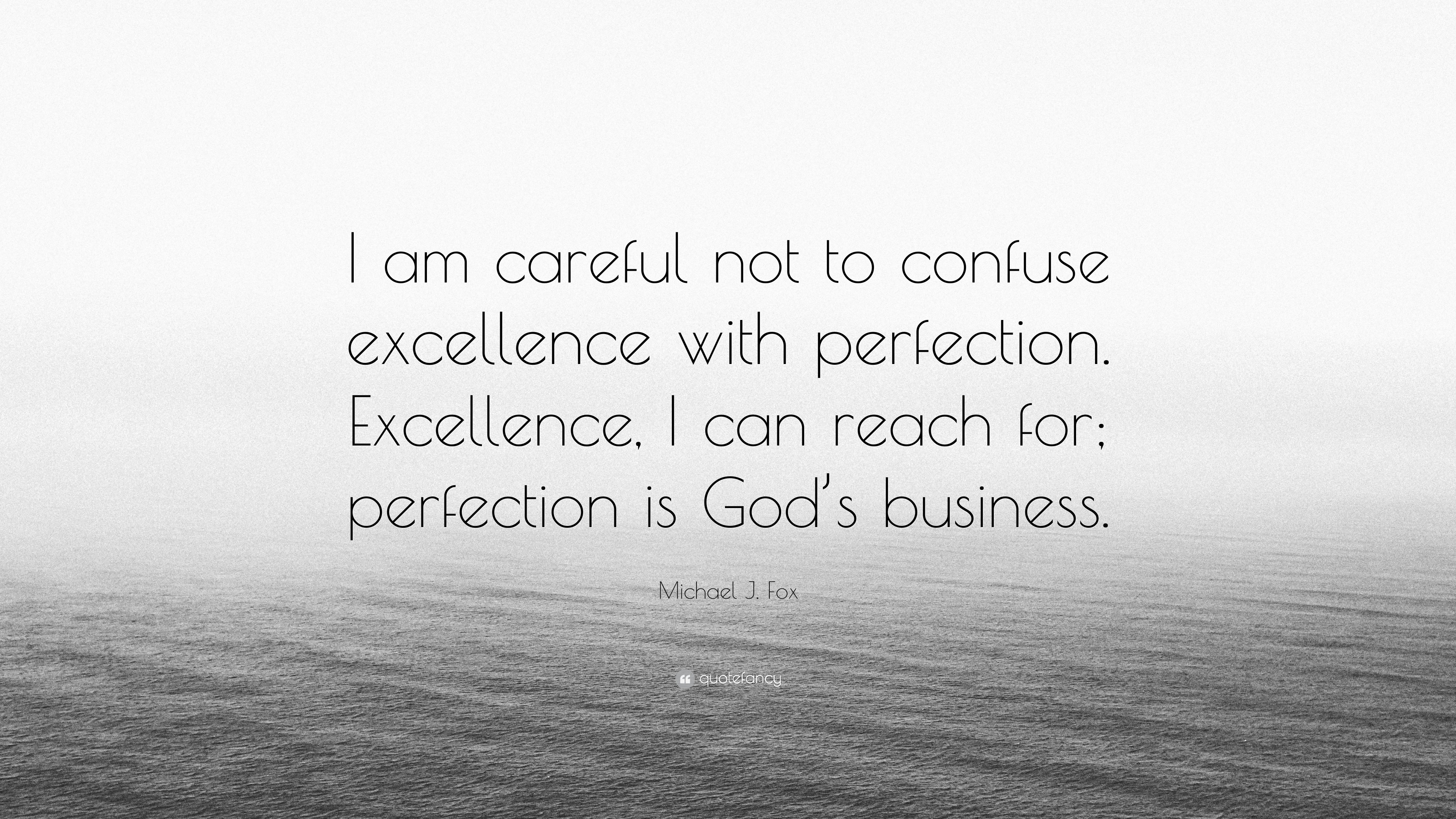 Michael J. Fox Quote: “I am careful not to confuse excellence with ...