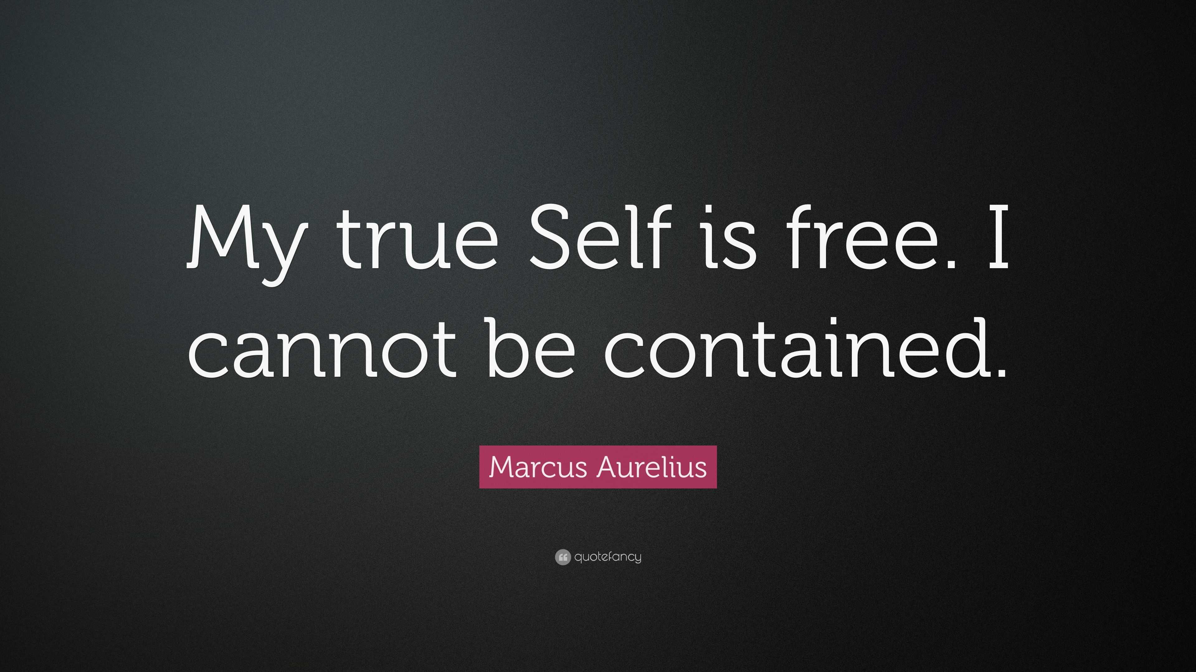 Marcus Aurelius Quote: “My true Self is free. I cannot be contained.”