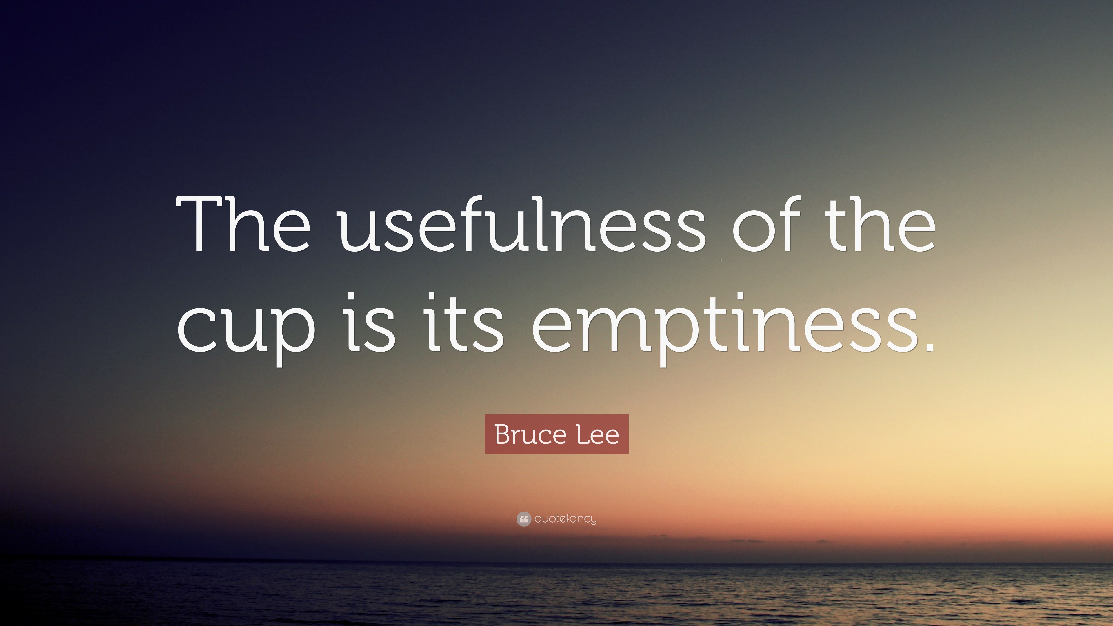 Bruce Lee Quote: “The usefulness of the cup is its emptiness.”