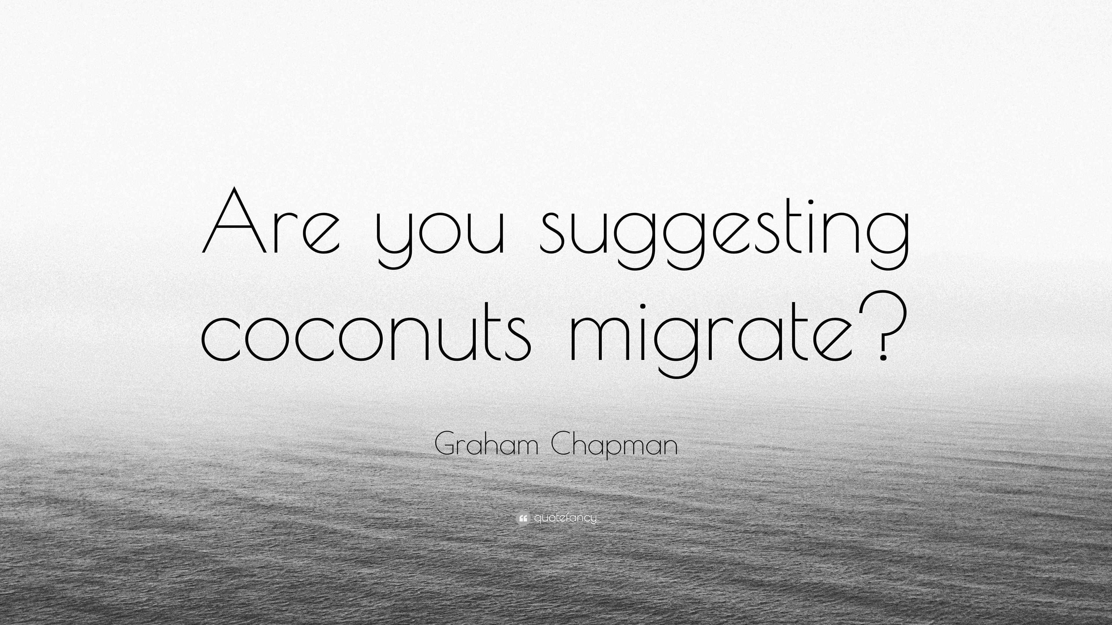 Graham Chapman Quote: “Are you suggesting coconuts migrate?”