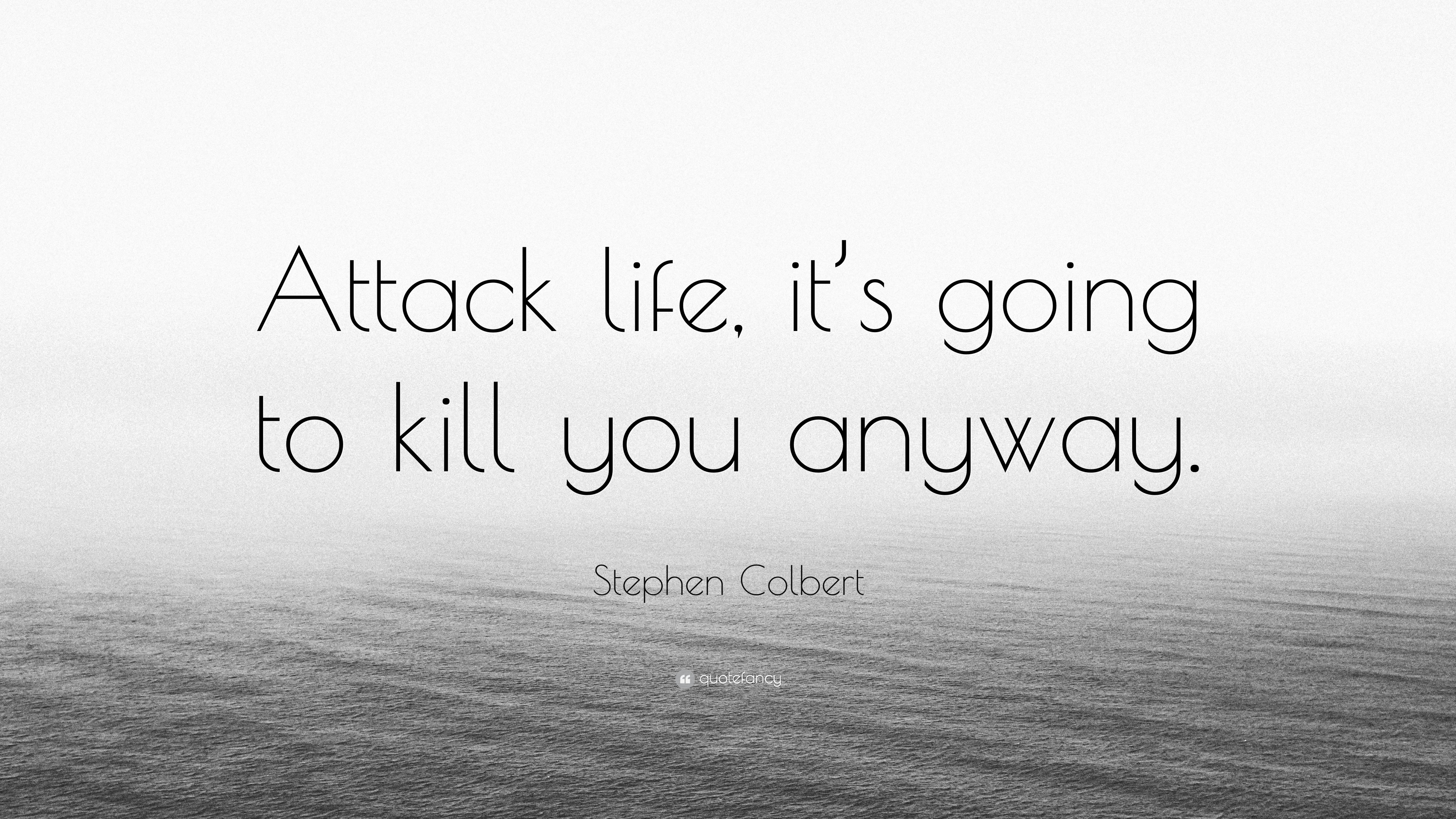 Stephen Colbert Quote: “Attack life, it’s going to kill you anyway.”