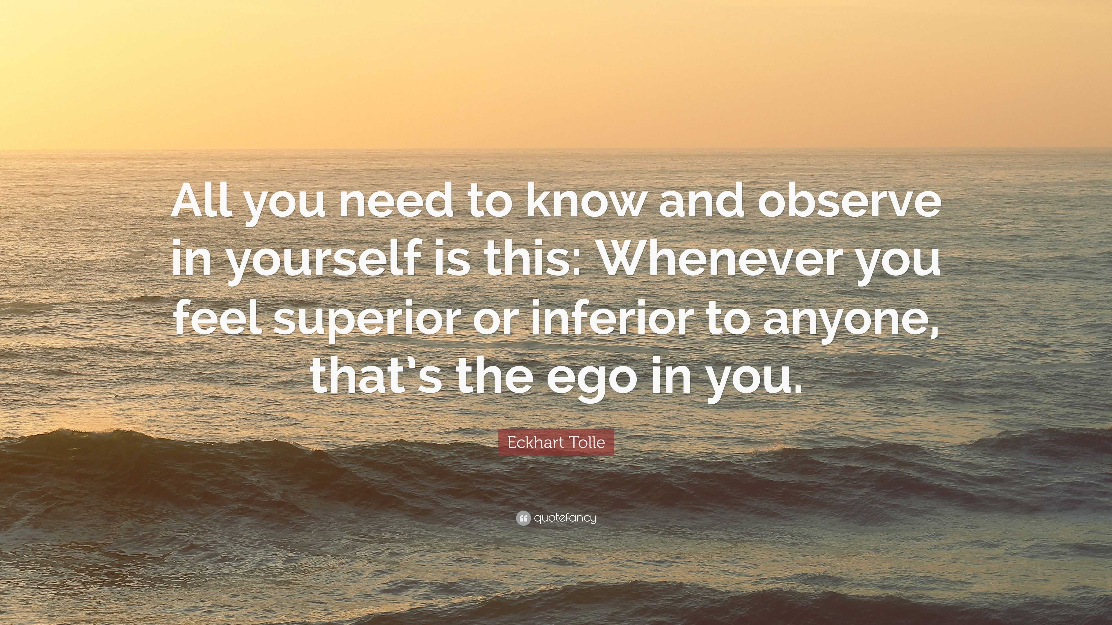 Eckhart Tolle Quote: “All you need to know and observe in yourself is ...