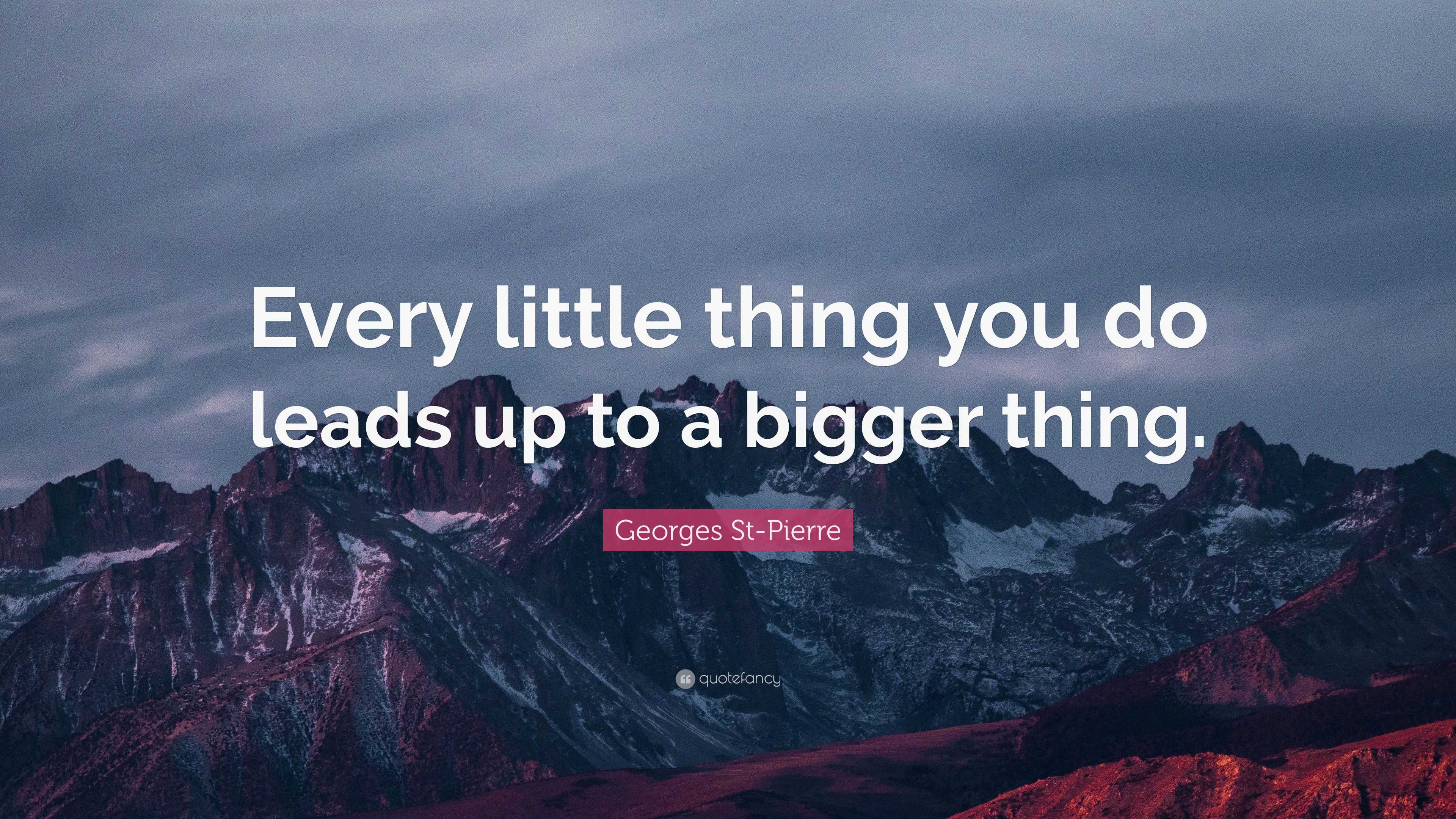 Georges St-Pierre Quote: “Every little thing you do leads up to a ...
