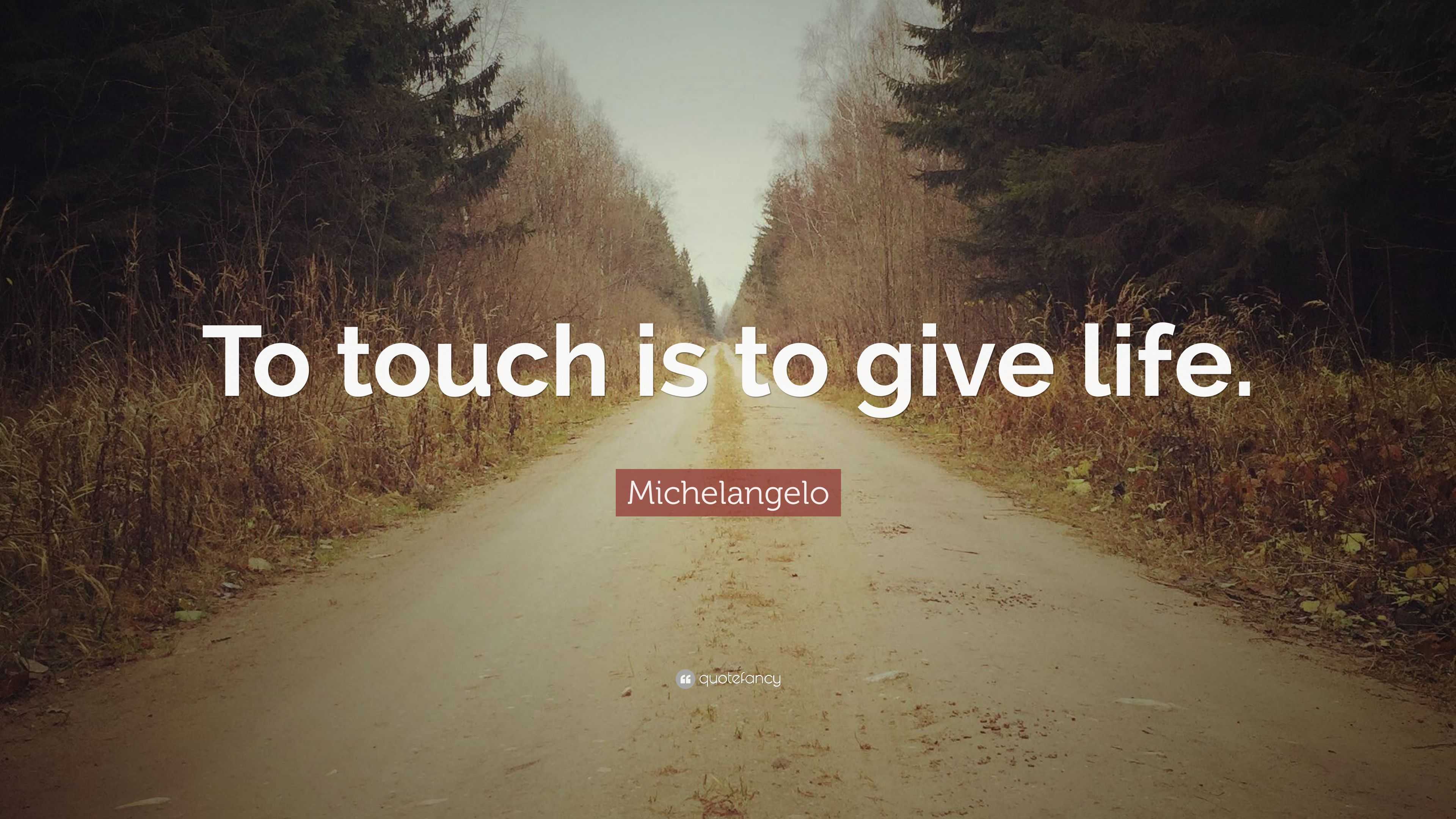 Michelangelo Quote: “To touch is to give life.”