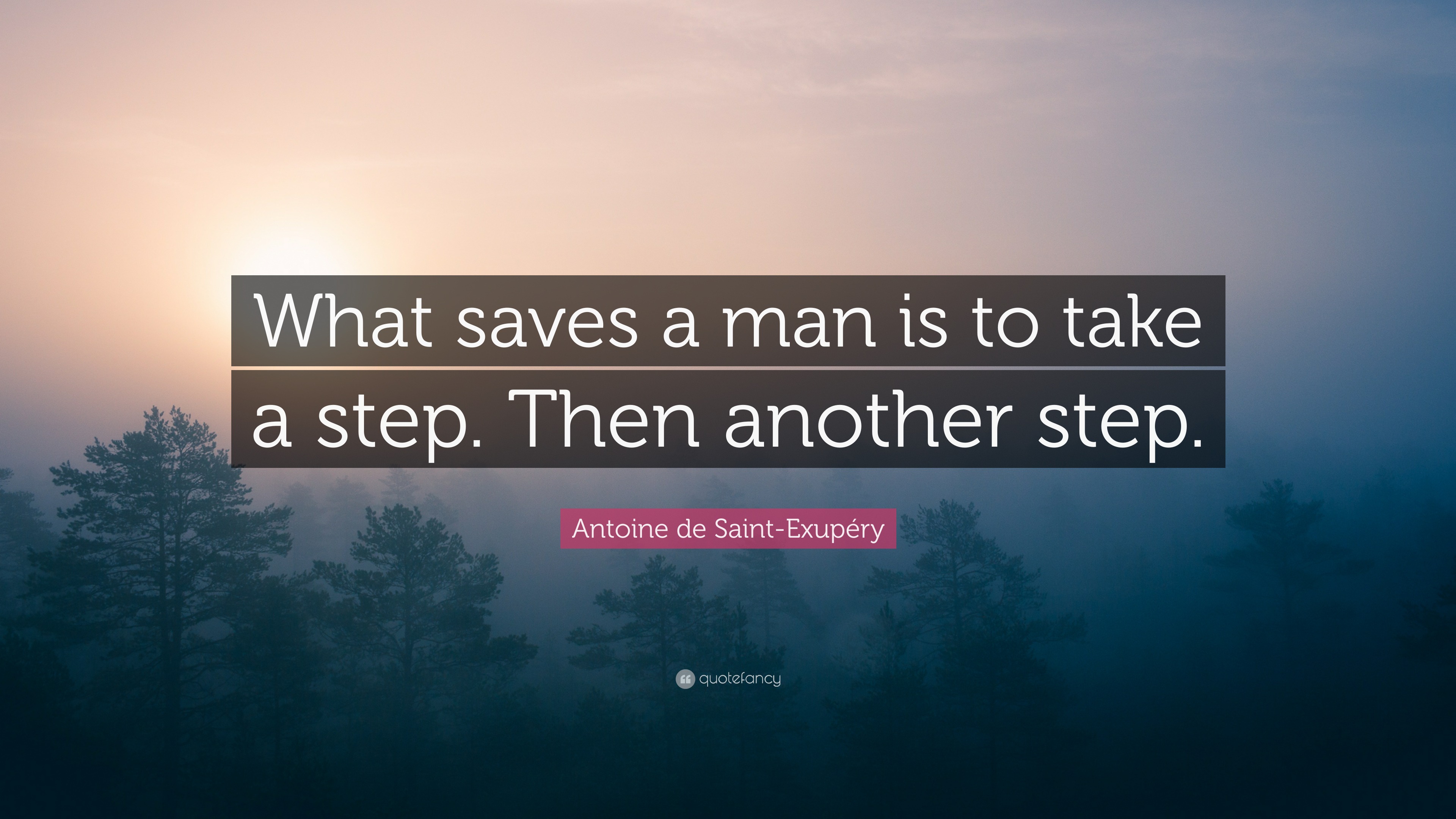 Antoine de Saint-Exupéry Quote: “What saves a man is to take a step ...