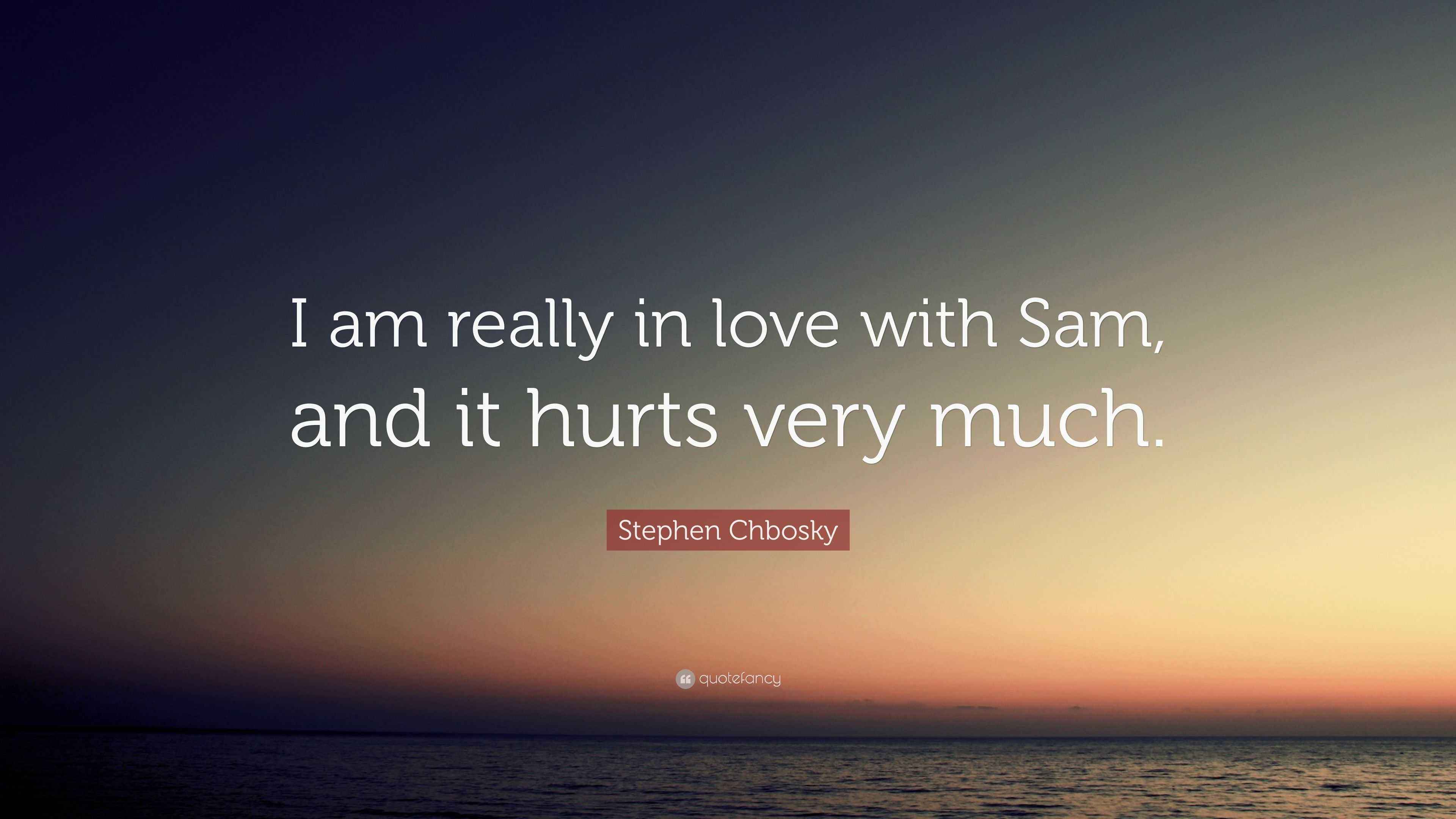Stephen Chbosky Quote: “I am really in love with Sam, and it hurts very ...