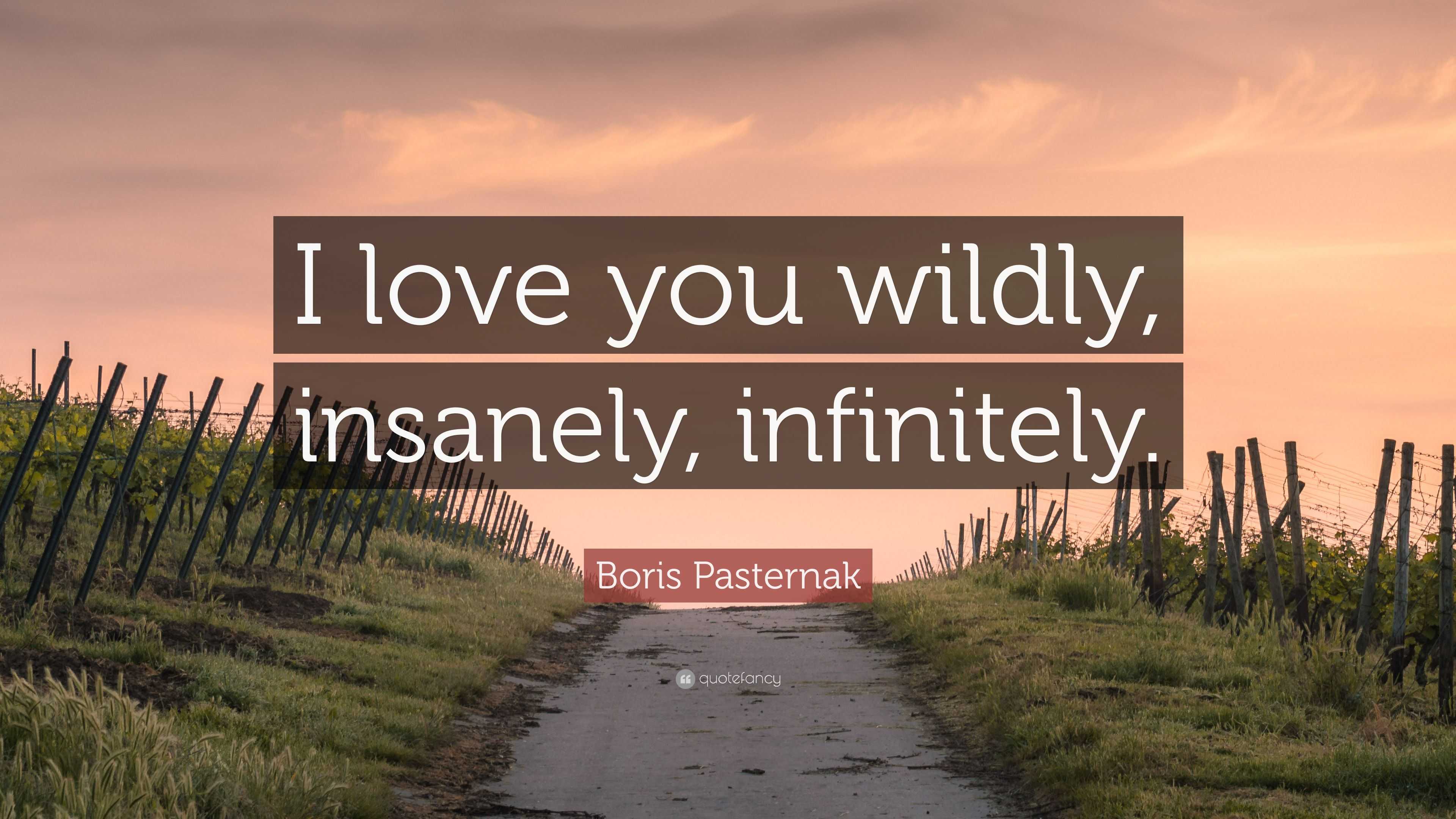 Boris Pasternak Quote: “I love you wildly, insanely, infinitely.”