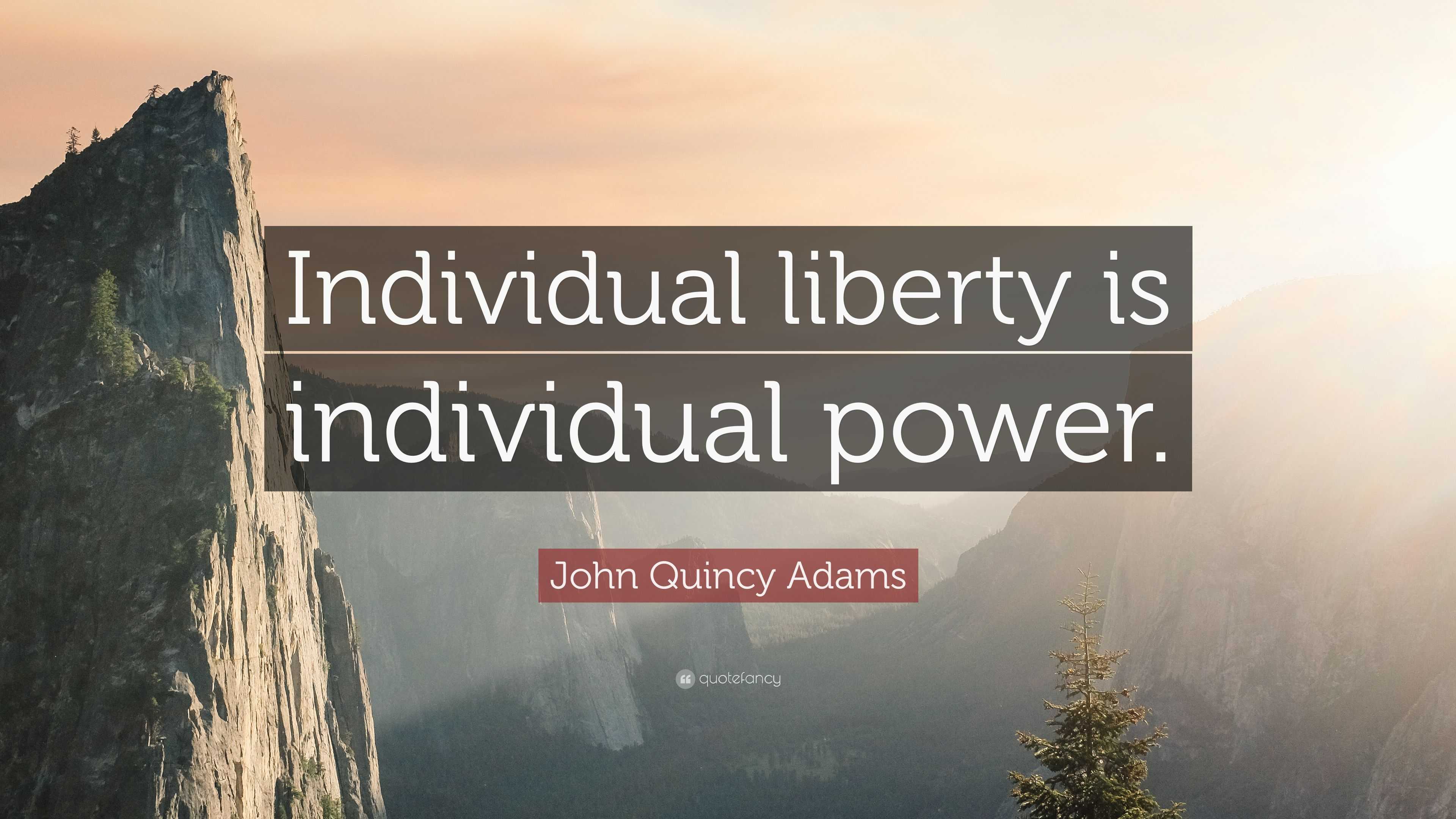John Quincy Adams Quote: “Individual liberty is individual power.”