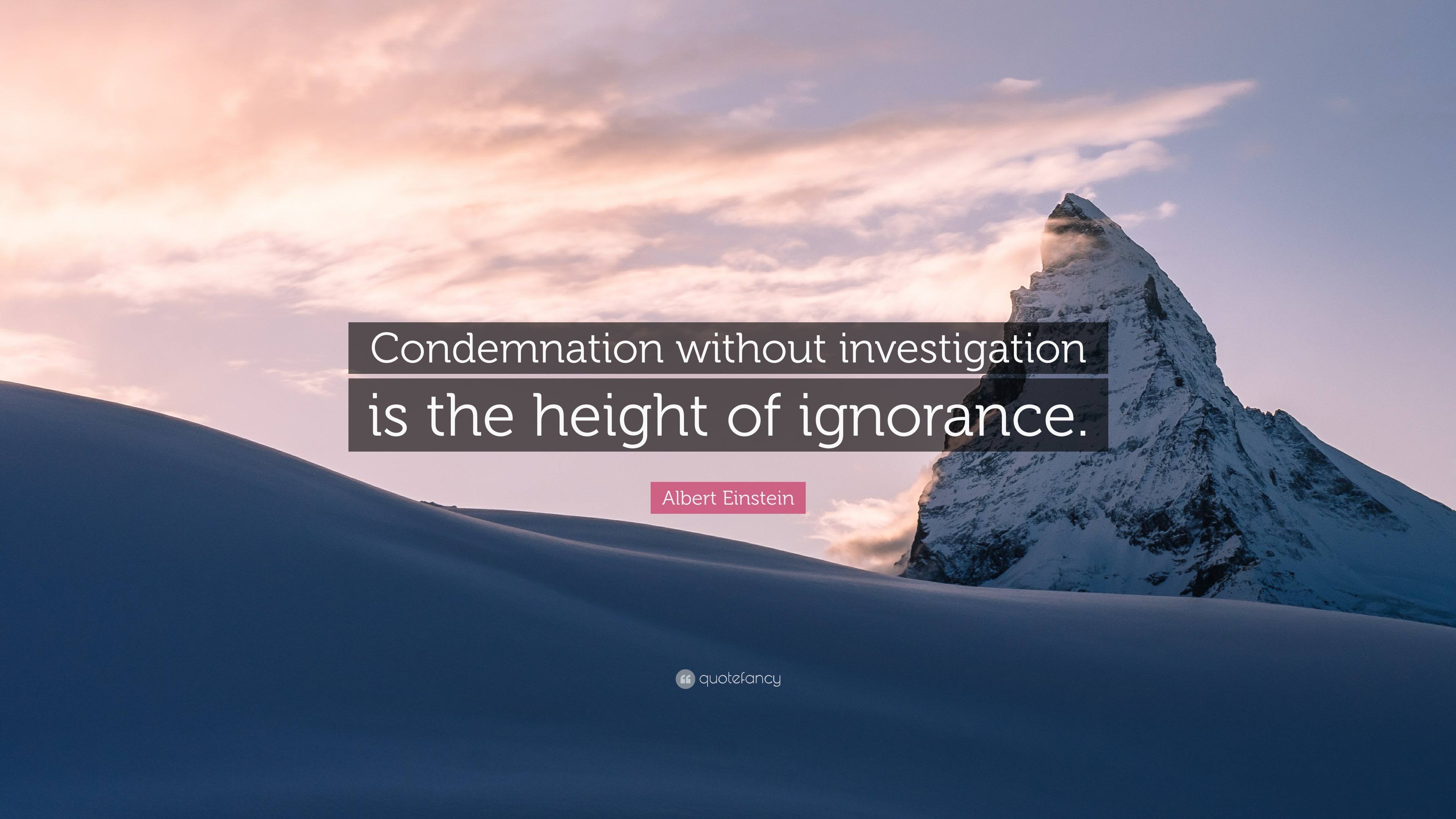 Albert Einstein Quote: “Condemnation without investigation is the ...