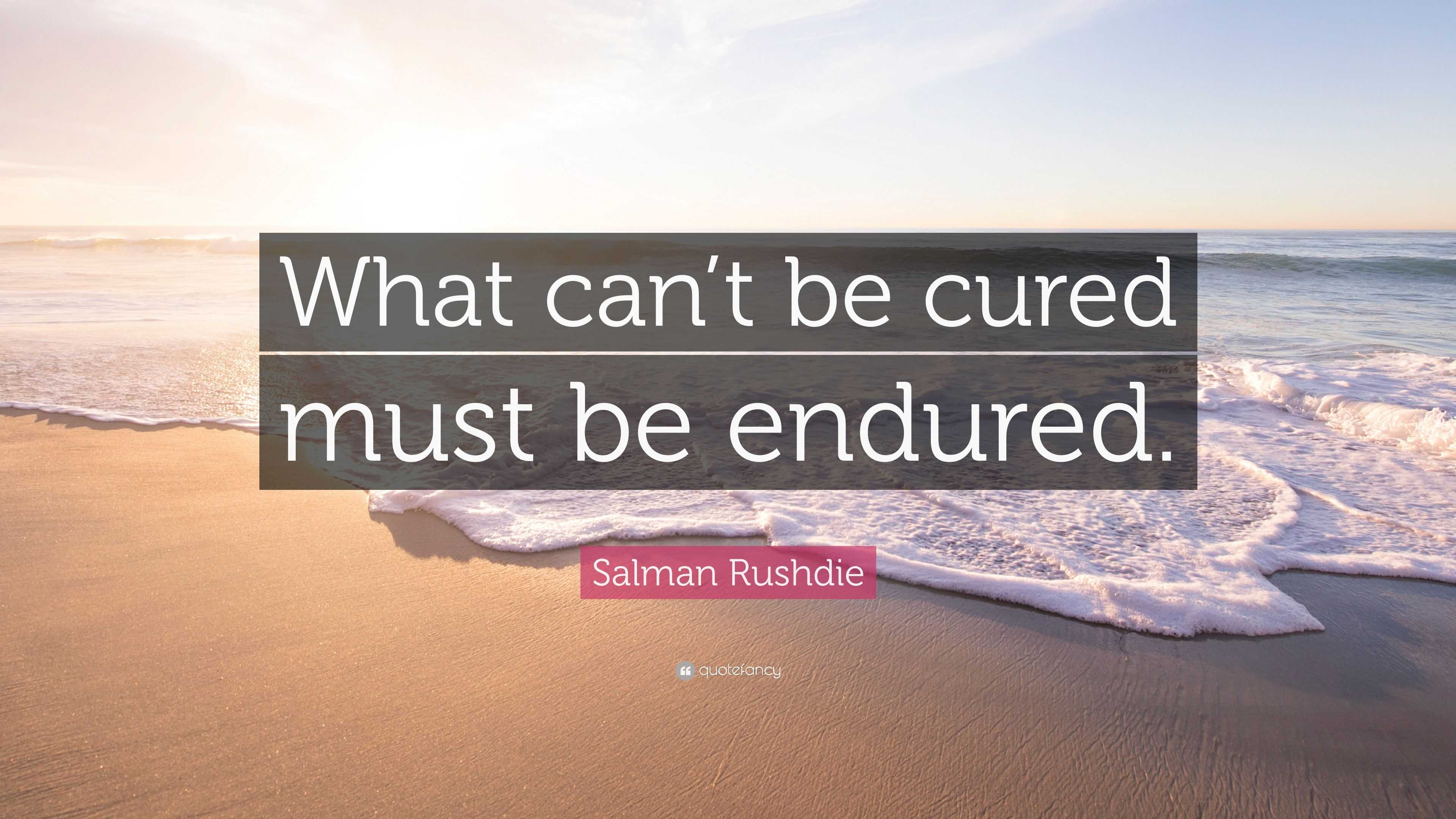 Salman Rushdie Quote: “What can’t be cured must be endured.”
