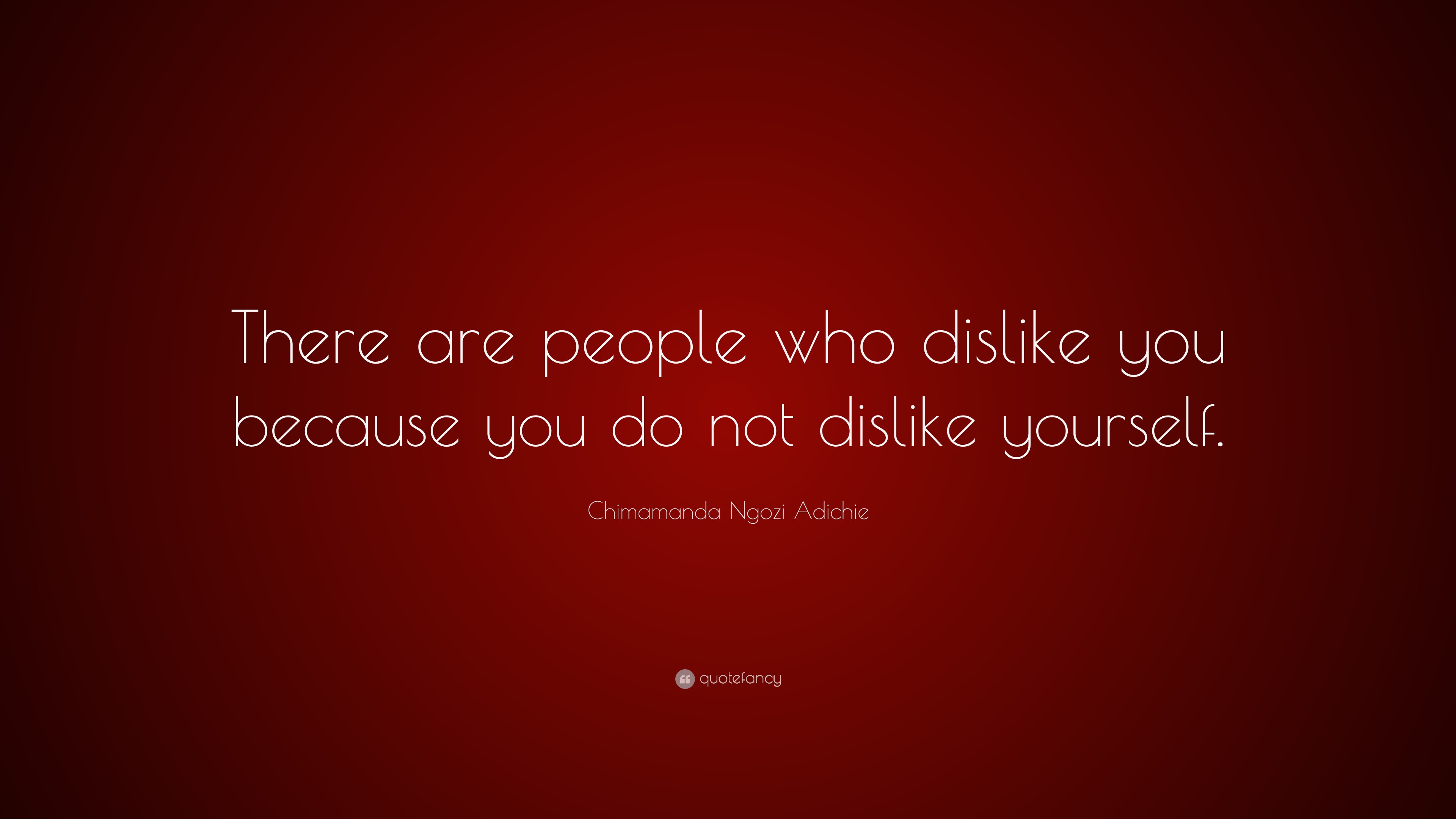 Chimamanda Ngozi Adichie Quote: “There are people who dislike you ...