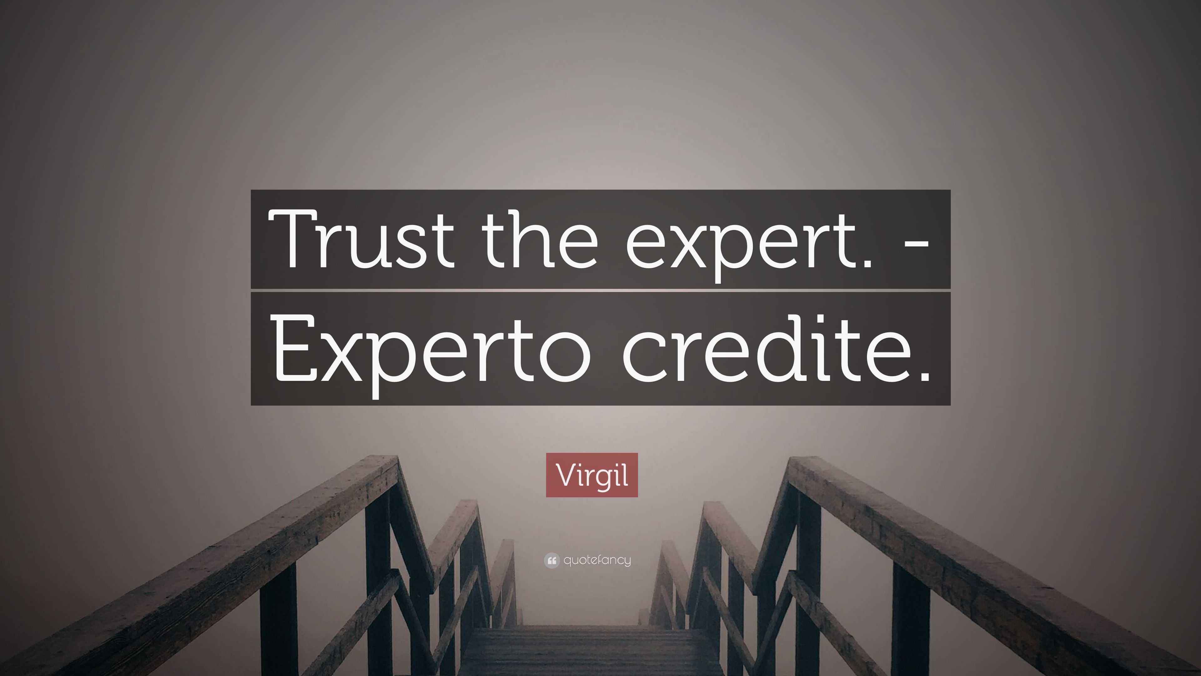 Virgil Quote: “Trust the expert. -Experto credite.”