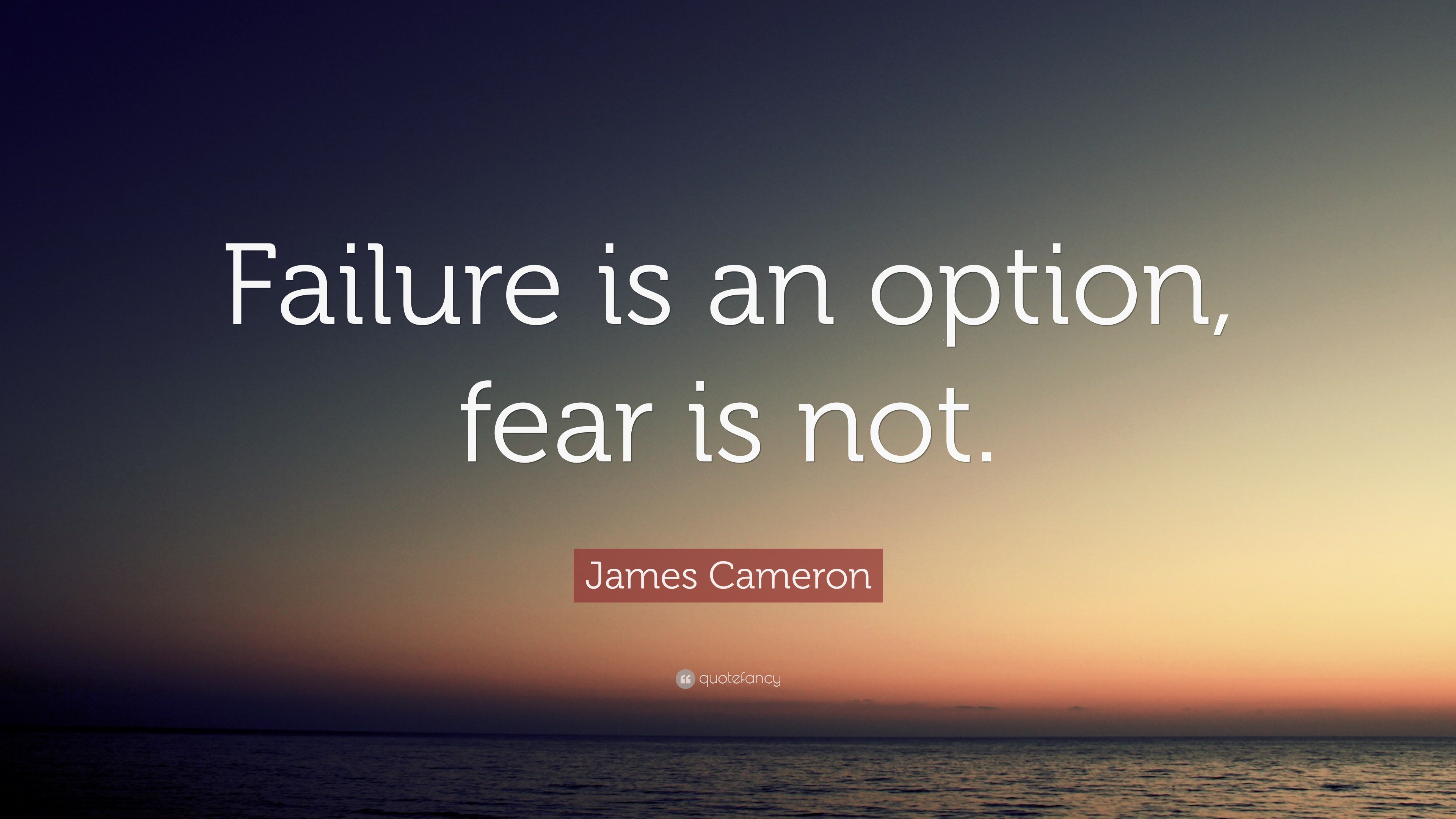James Cameron Quote: “Failure is an option, fear is not.”