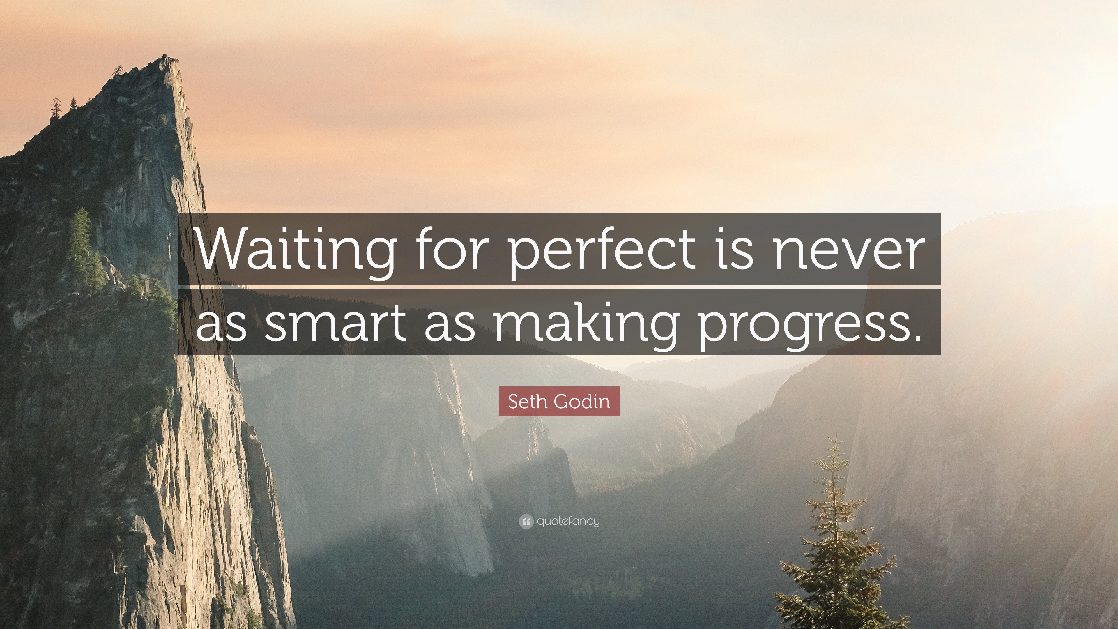 Seth Godin Quote: “Waiting for perfect is never as smart as making ...
