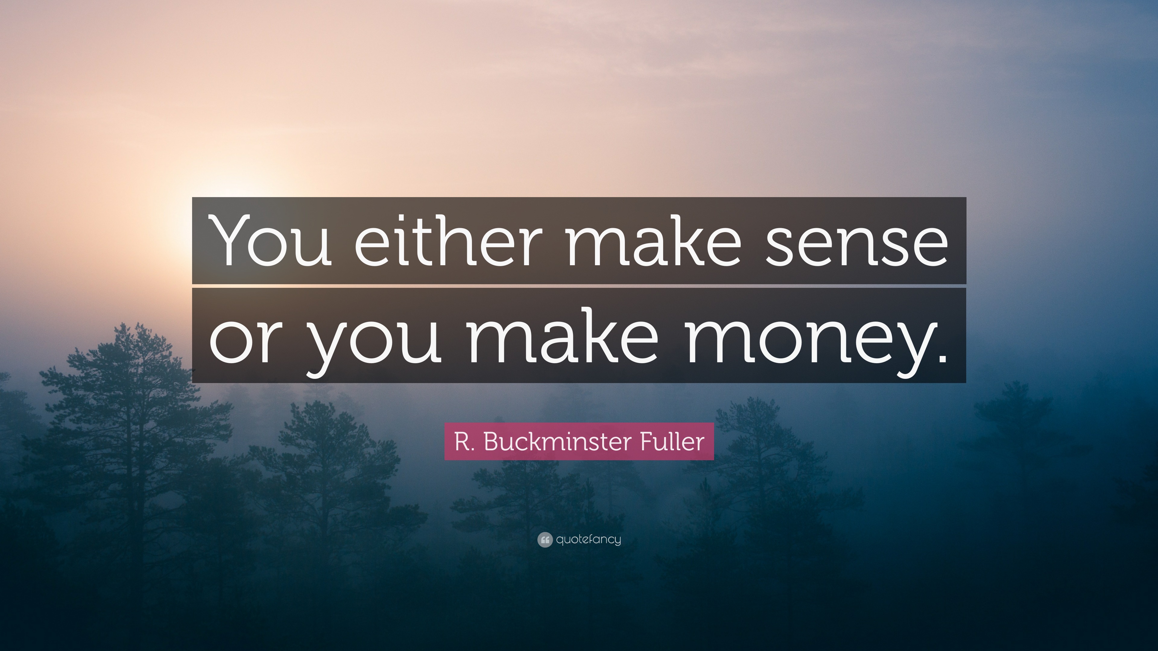 R. Buckminster Fuller Quote: “You either make sense or you make money.”