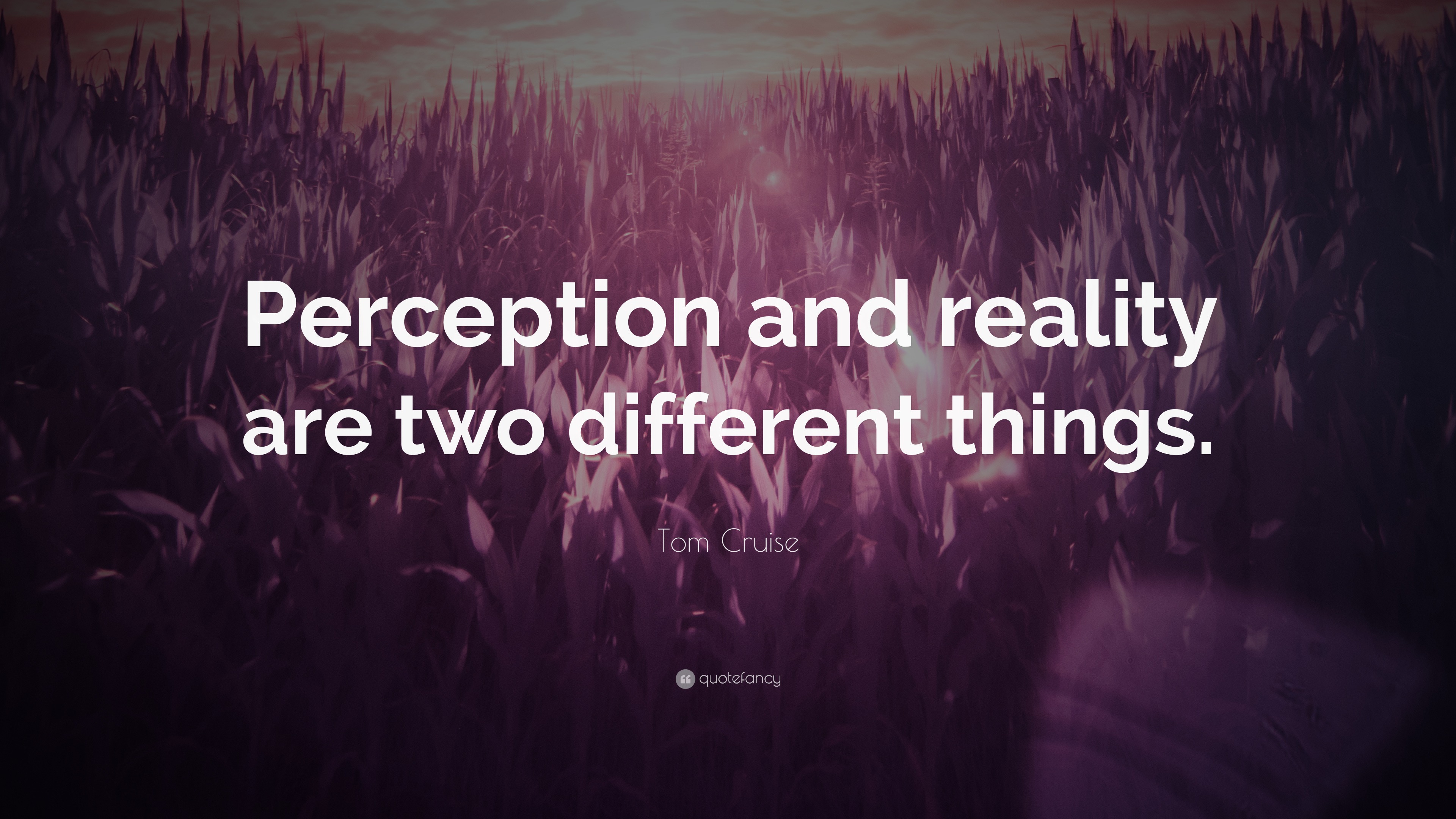 Tom Cruise Quote: “Perception and reality are two different things.”