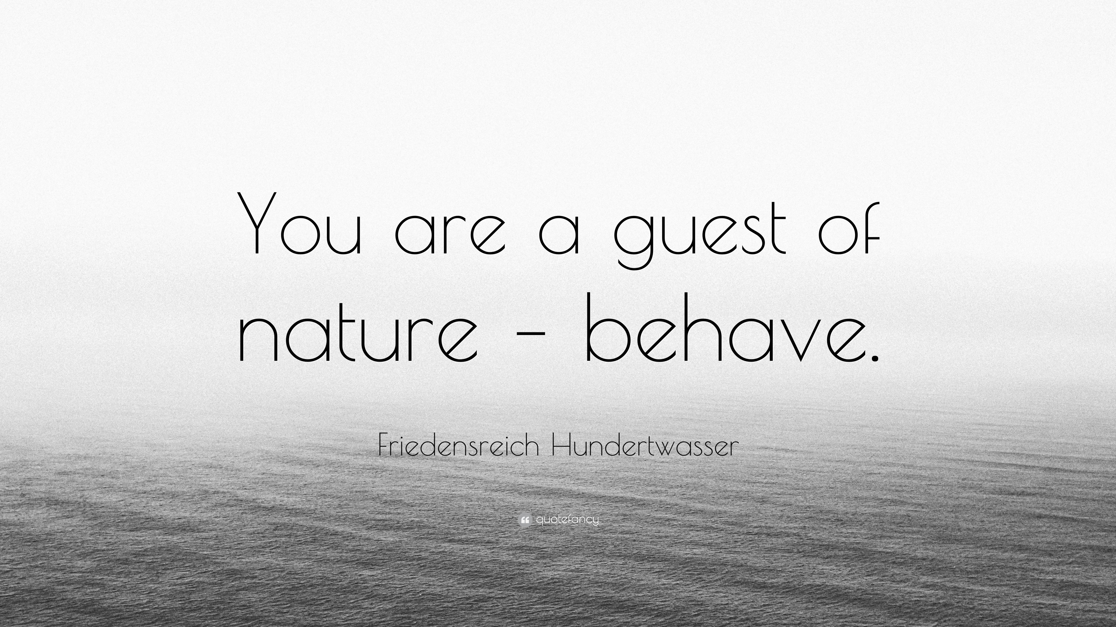 Friedensreich Hundertwasser Quote: “You are a guest of nature – behave.”