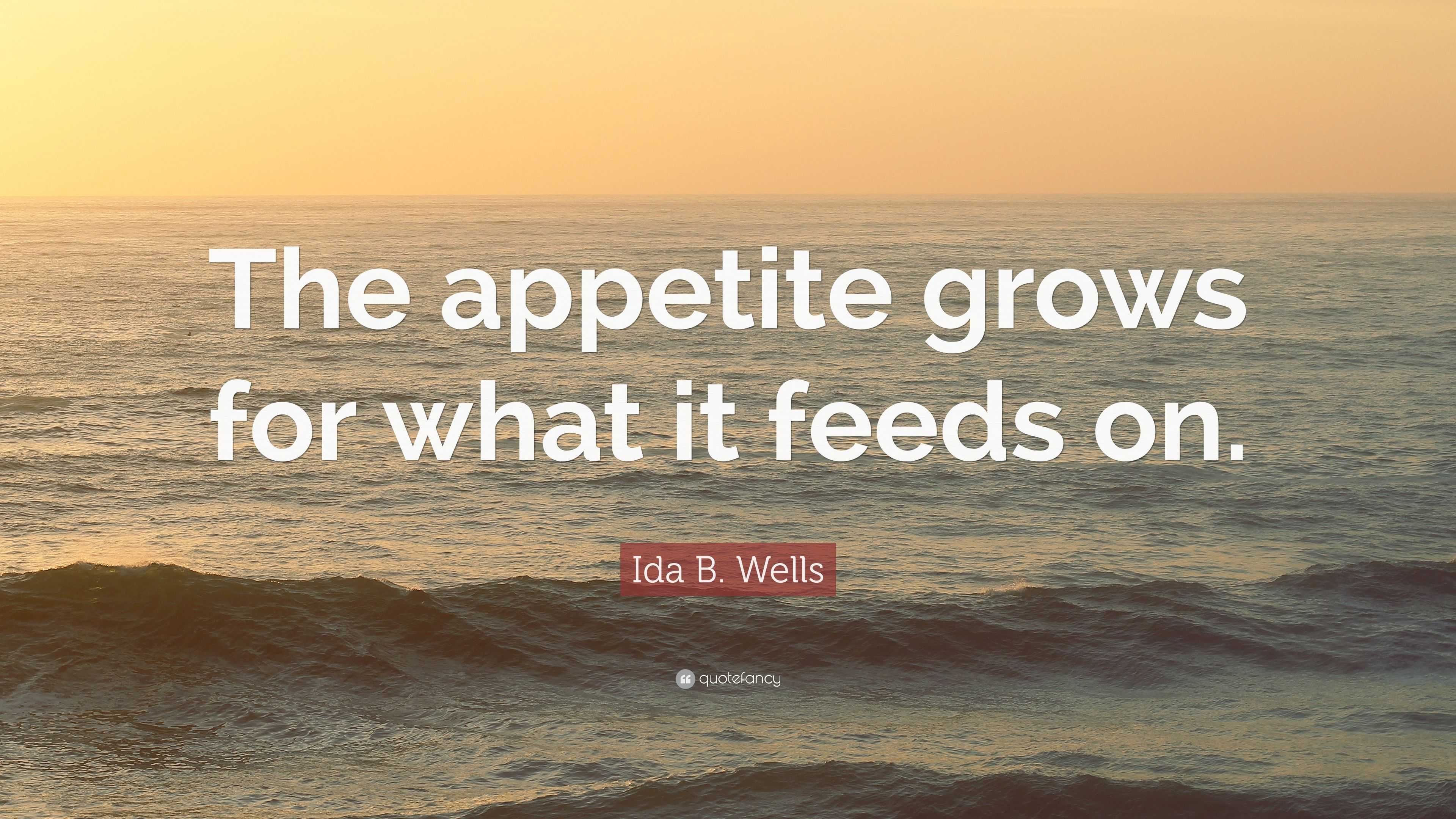 Ida B. Wells Quote: “The appetite grows for what it feeds on.”