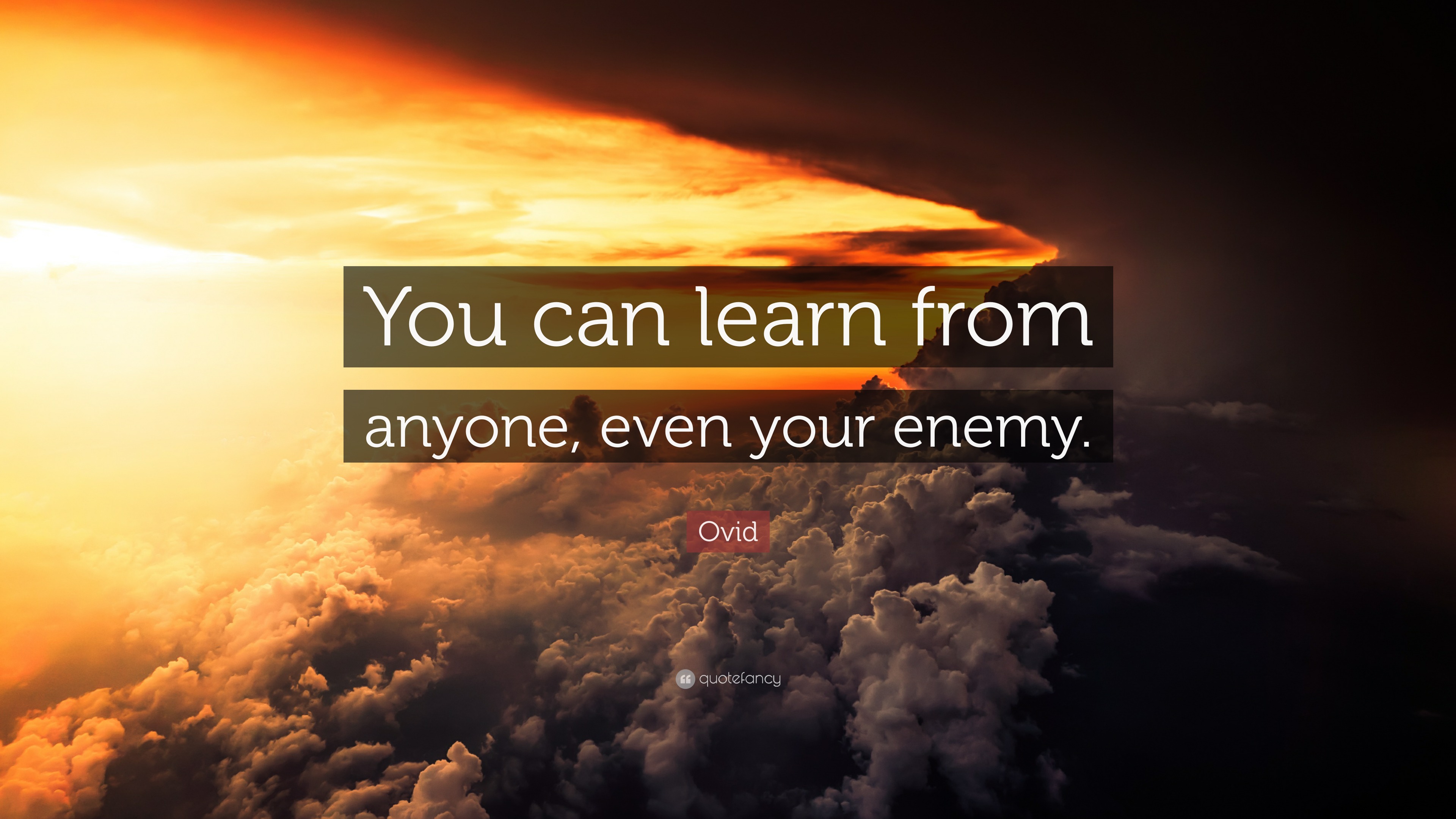 Ovid Quote: “You can learn from anyone, even your enemy.”