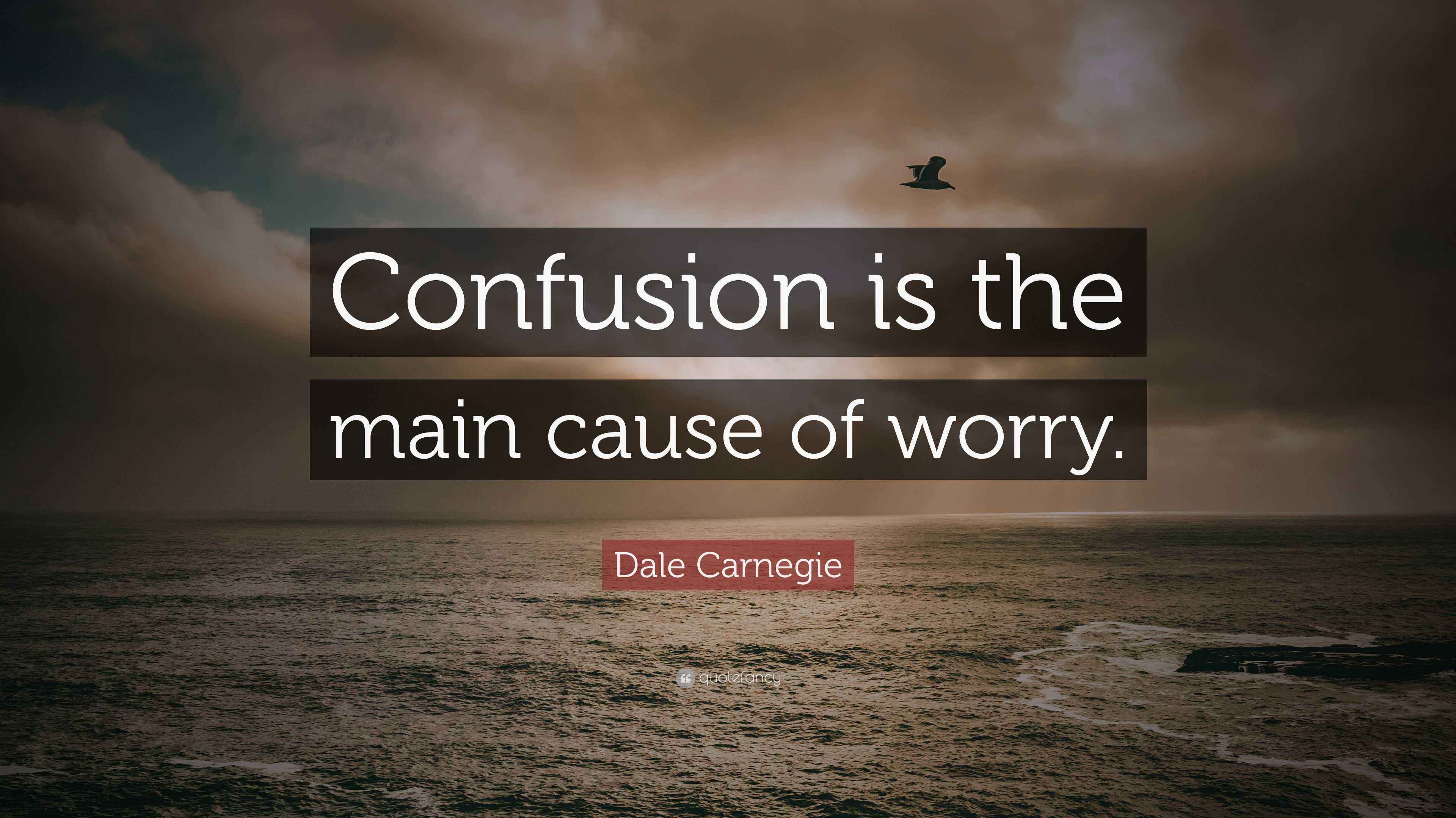 Dale Carnegie Quote: “Confusion is the main cause of worry.”