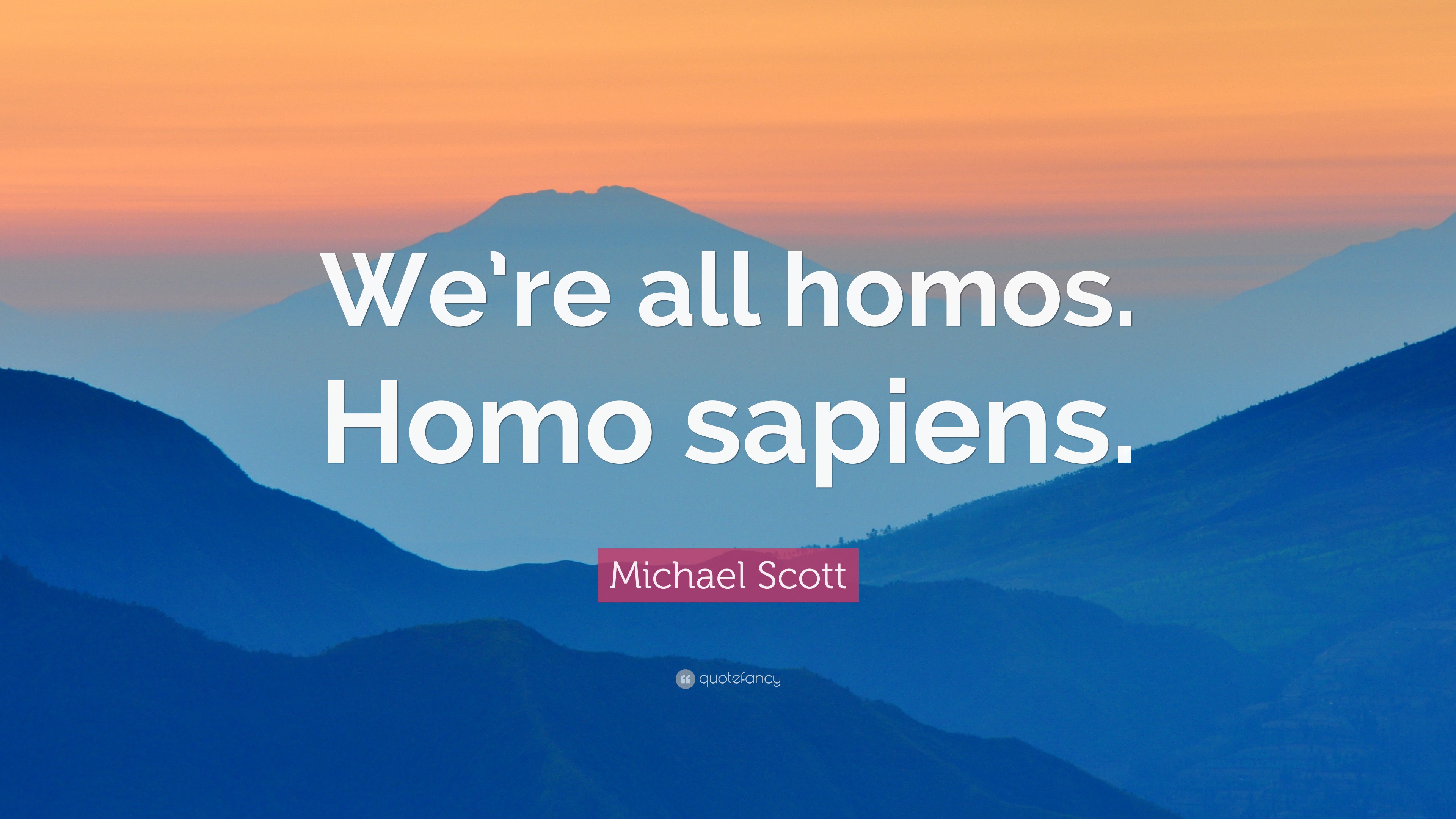 Michael Scott Quote: “We’re all homos. Homo sapiens.”