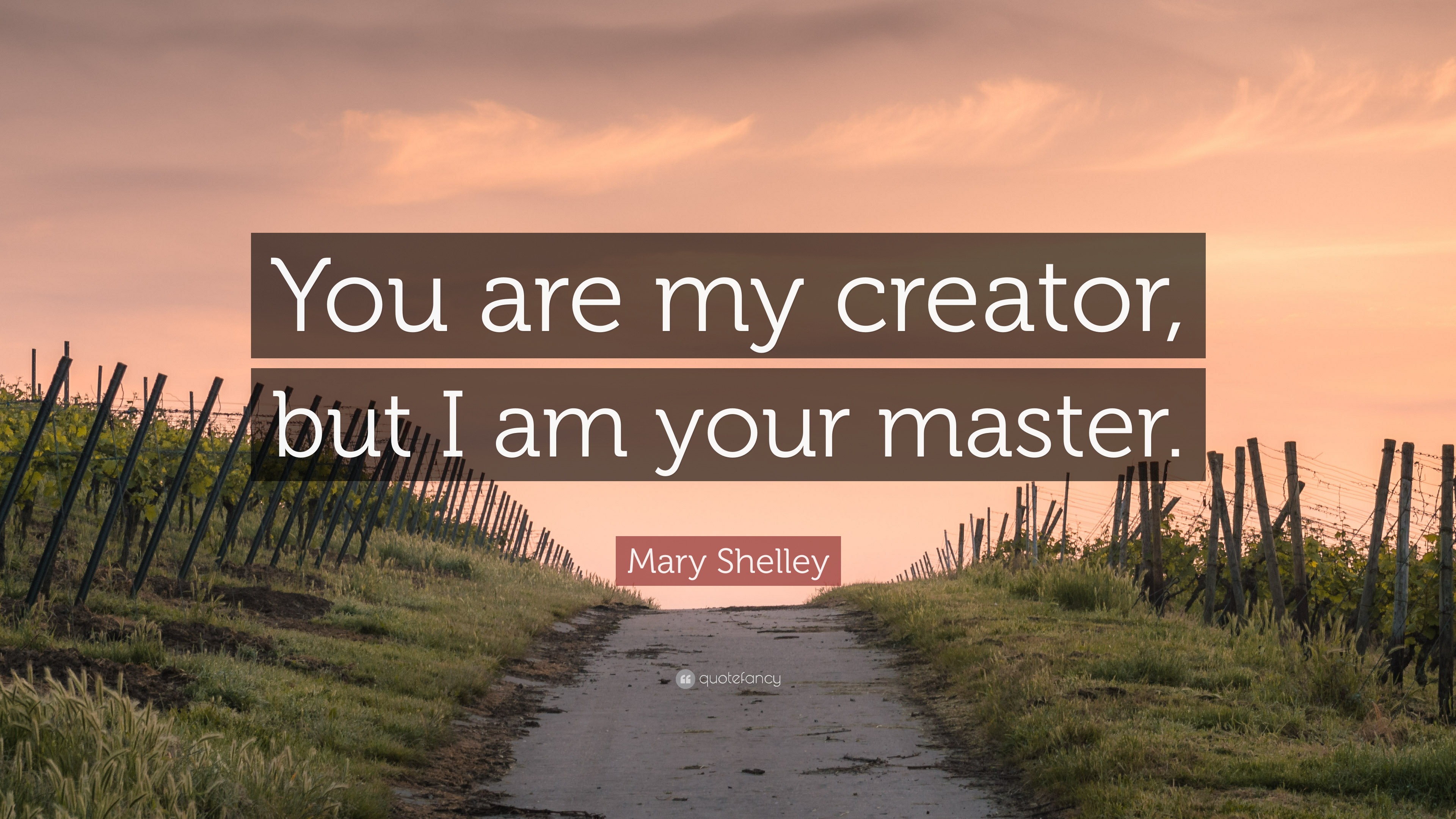 Mary Shelley Quote: “You are my creator, but I am your master.”