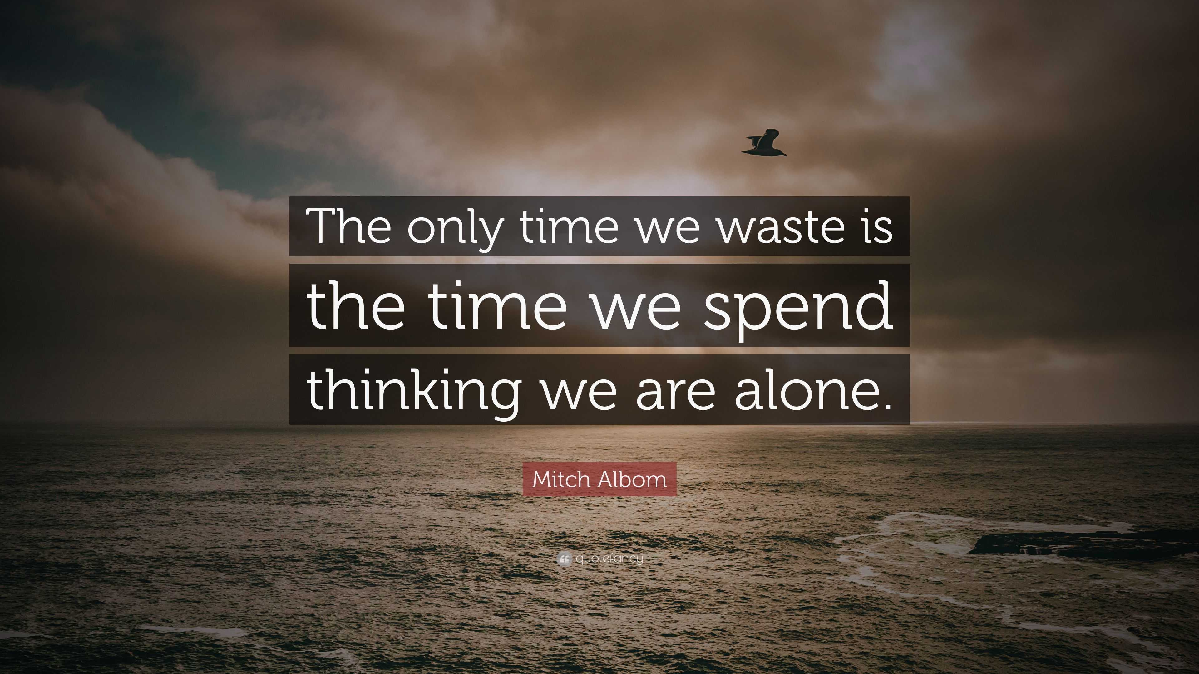Mitch Albom Quote: “The only time we waste is the time we spend ...