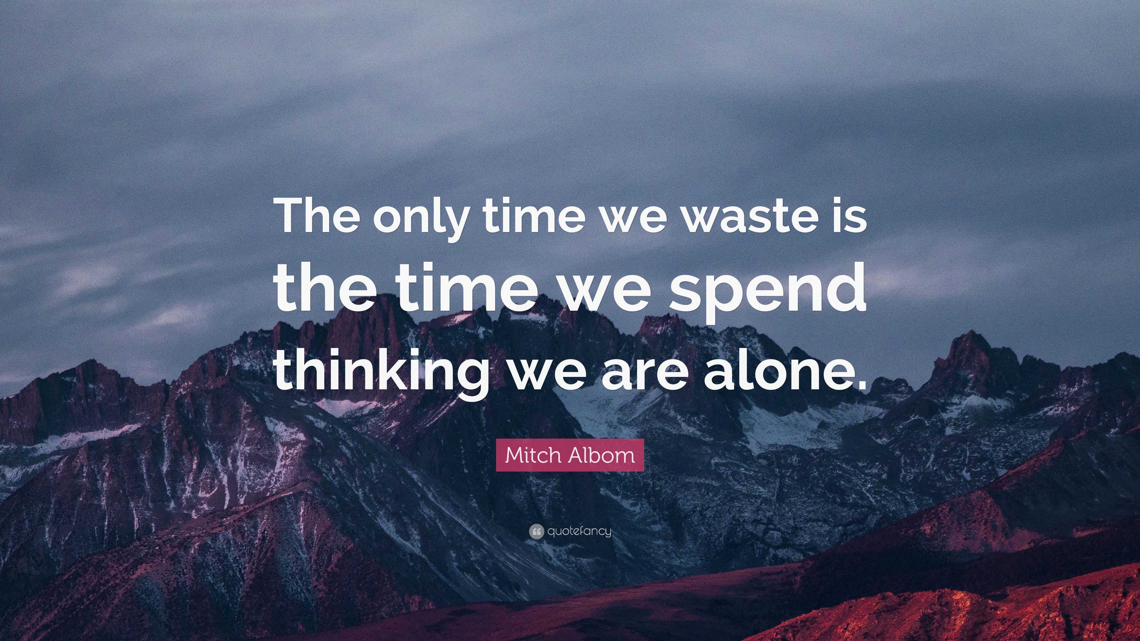 Mitch Albom Quote: “The only time we waste is the time we spend ...
