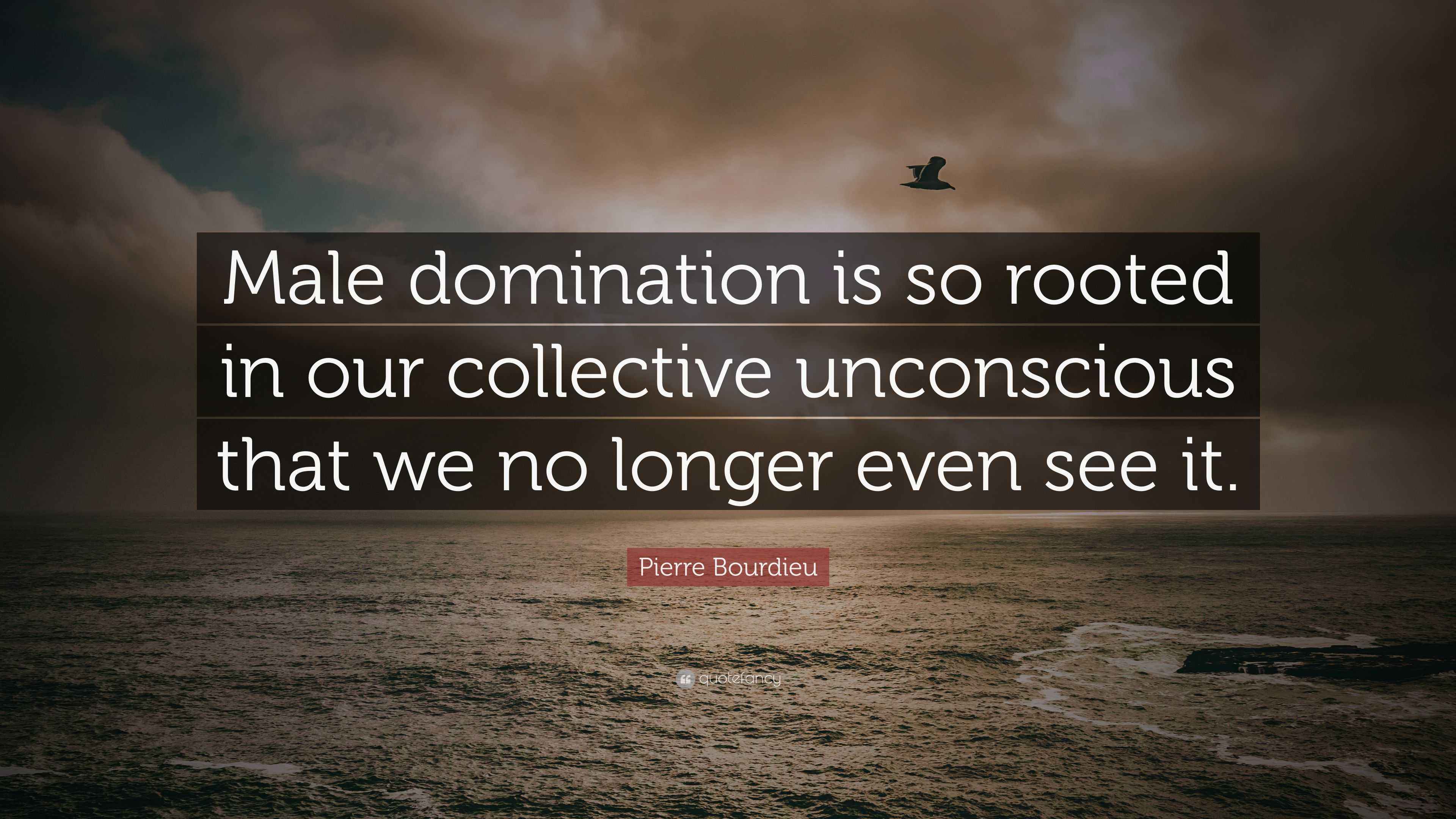Pierre Bourdieu Quote: “Male domination is so rooted in our collective ...